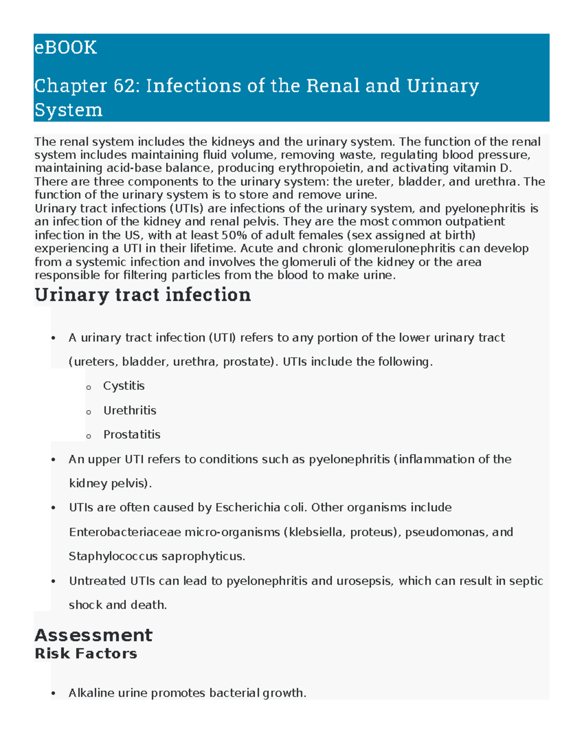 ATI - Urinary Tract Infection 2023 e BOOK - eBOOK Chapter 62 ...