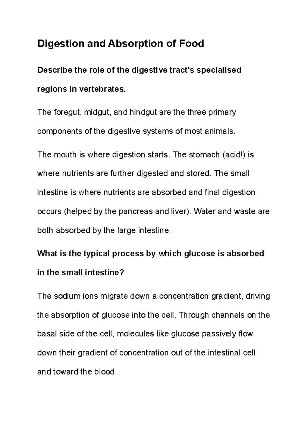 Digestion and Absorption of Food - Digestion and Absorption of Food ...