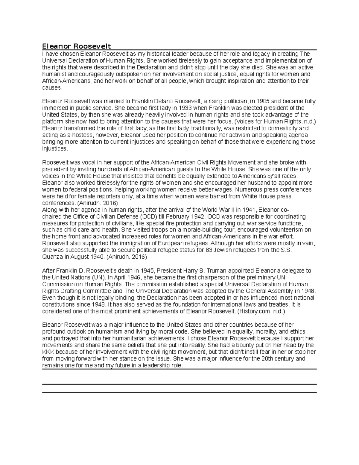 Eleanor Roosevelt - She worked tirelessly to gain acceptance and ...