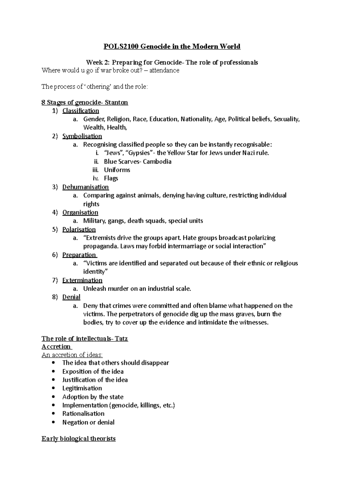 POLS2100 Genocide in the Modern World - Gender, Religion, Race ...