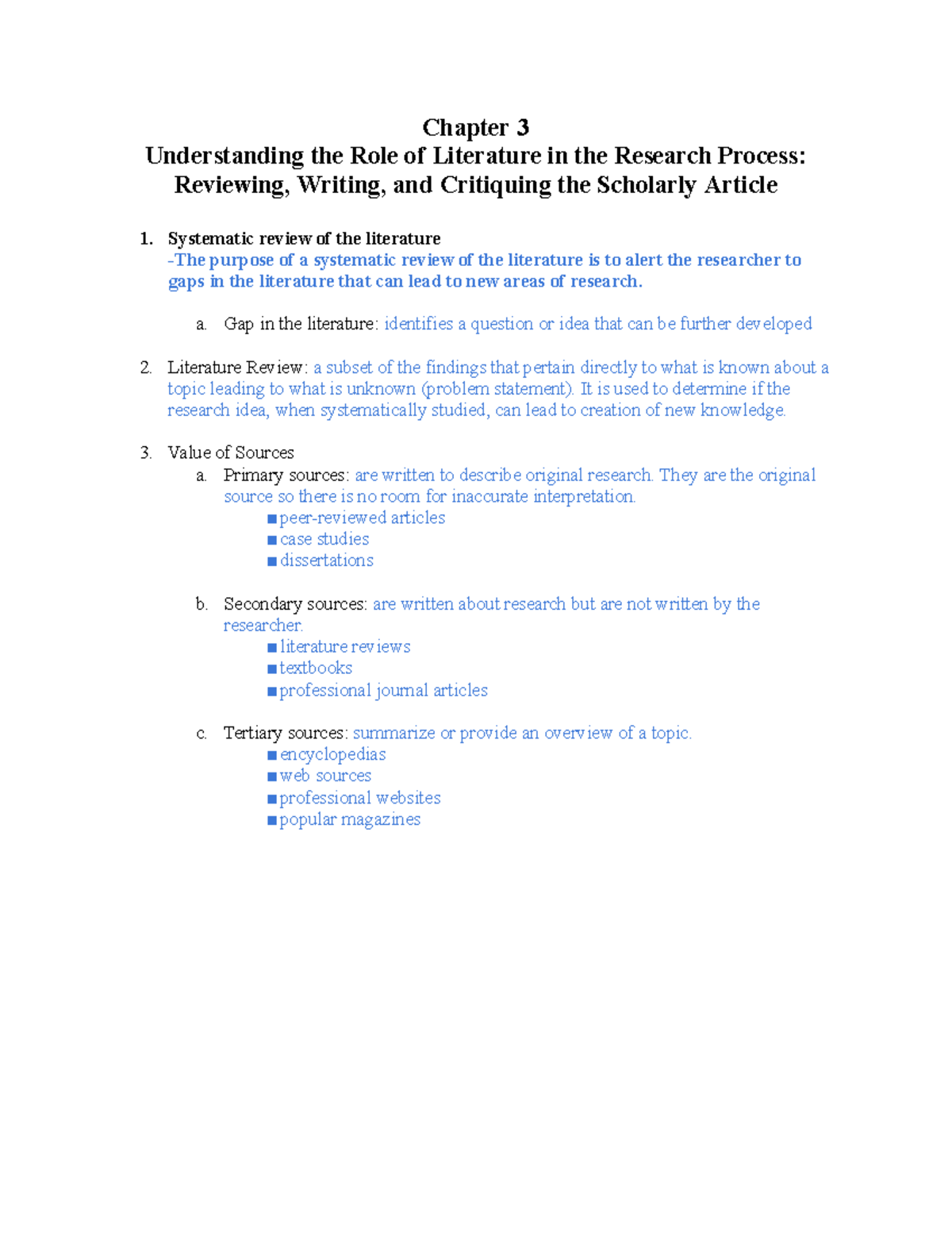 Study Guide Outline Chapter 3-4 - Chapter 3 Understanding the Role of ...