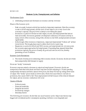 ECON 1133 Lecture 8 - ECON 1133 Measuring Domestic Output and National ...