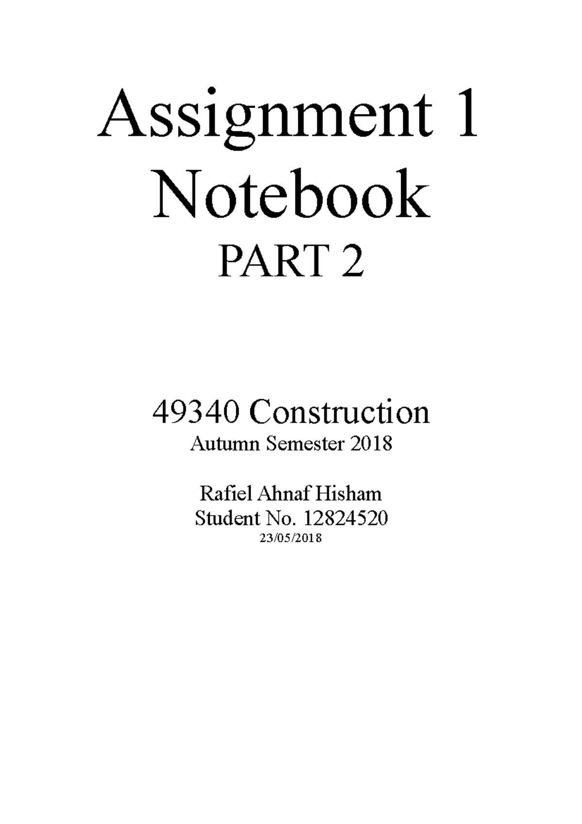 The Notebook 2- A detailed sample paper getting 17/20. - Assignment 1 ...