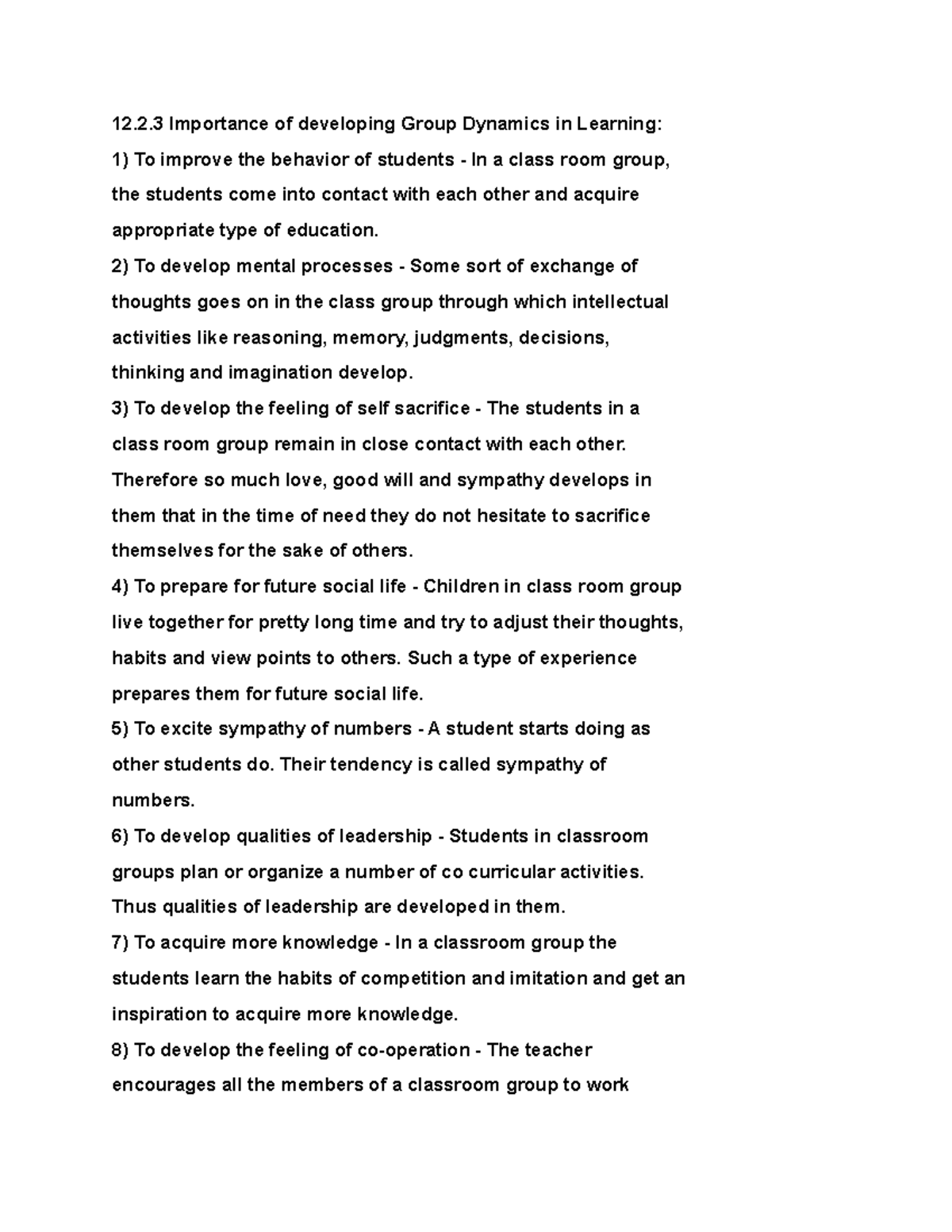 PSYC 150 - PSYC 150 NOTES - 12.2 Importance of developing Group ...