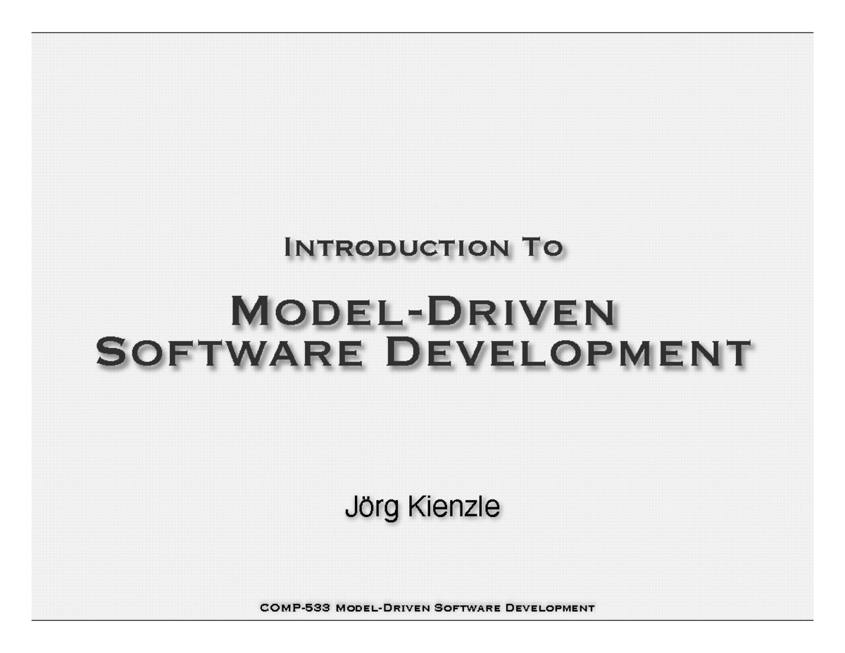 2-Model-Driven Software Development - .. • Overview of standard Models ...