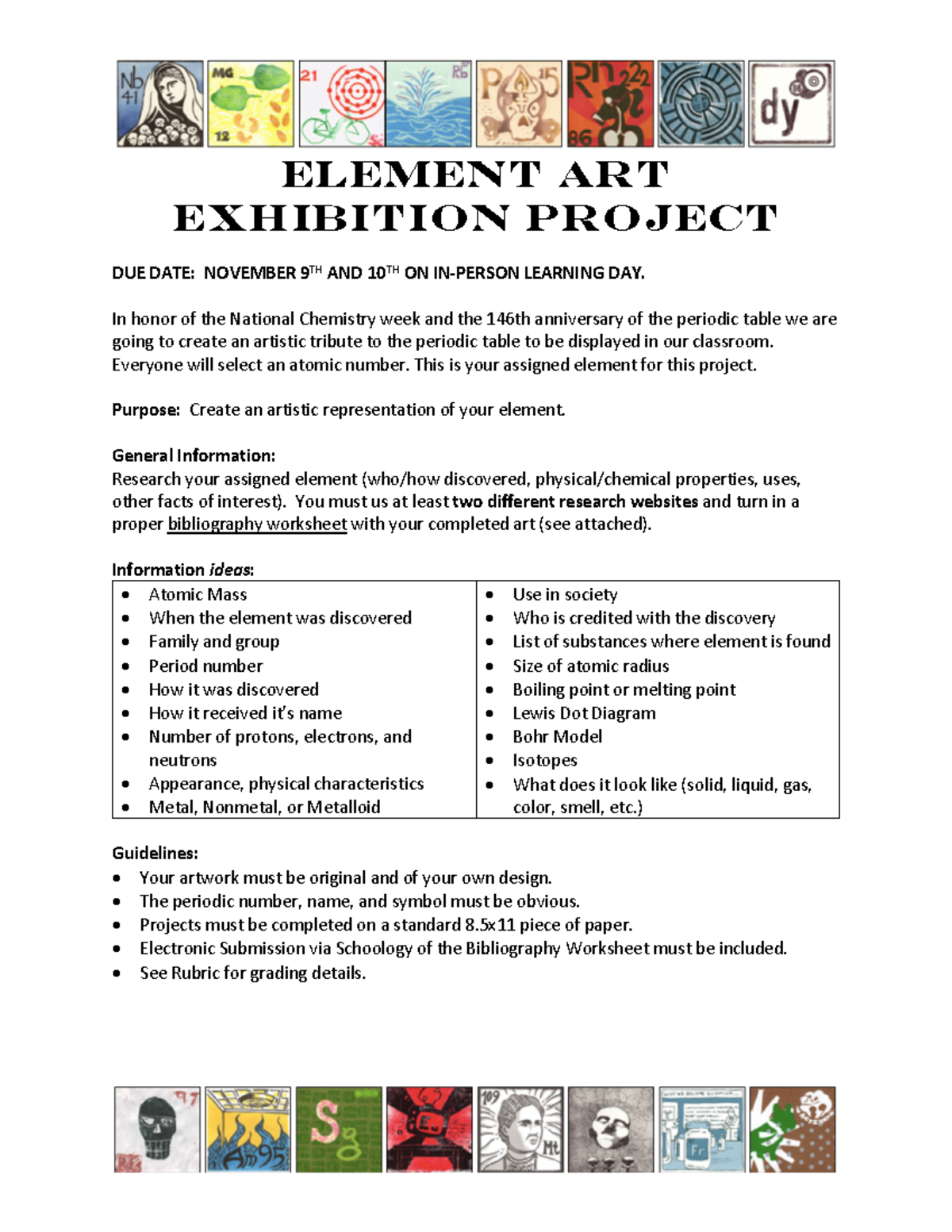 Element Art Exhibition Project - Element Art Exhibition Project DUE ...