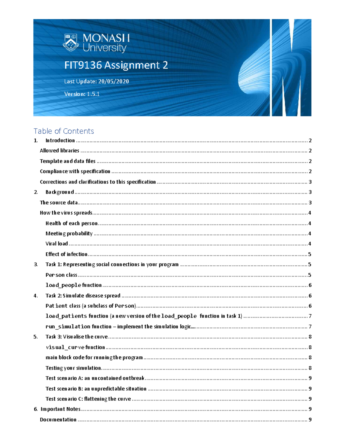 FIT9136 Assignment 2 v.1 - Warning: TT: undefined function: 32 Table of Contents Version: 1 ...