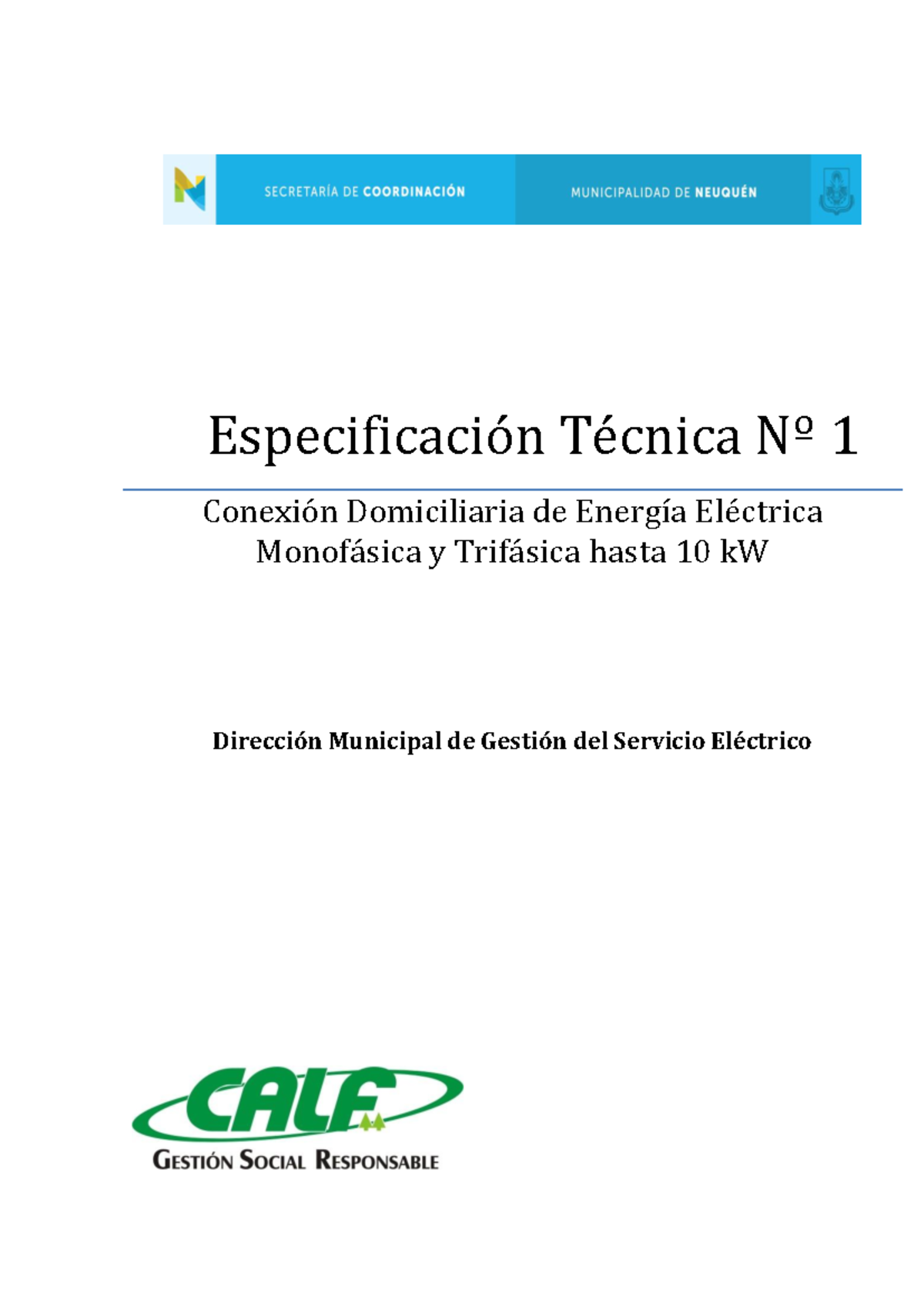 Calf. Reg Conex 10k W - electro - Especificación Técnica Nº 1 Conexión ...