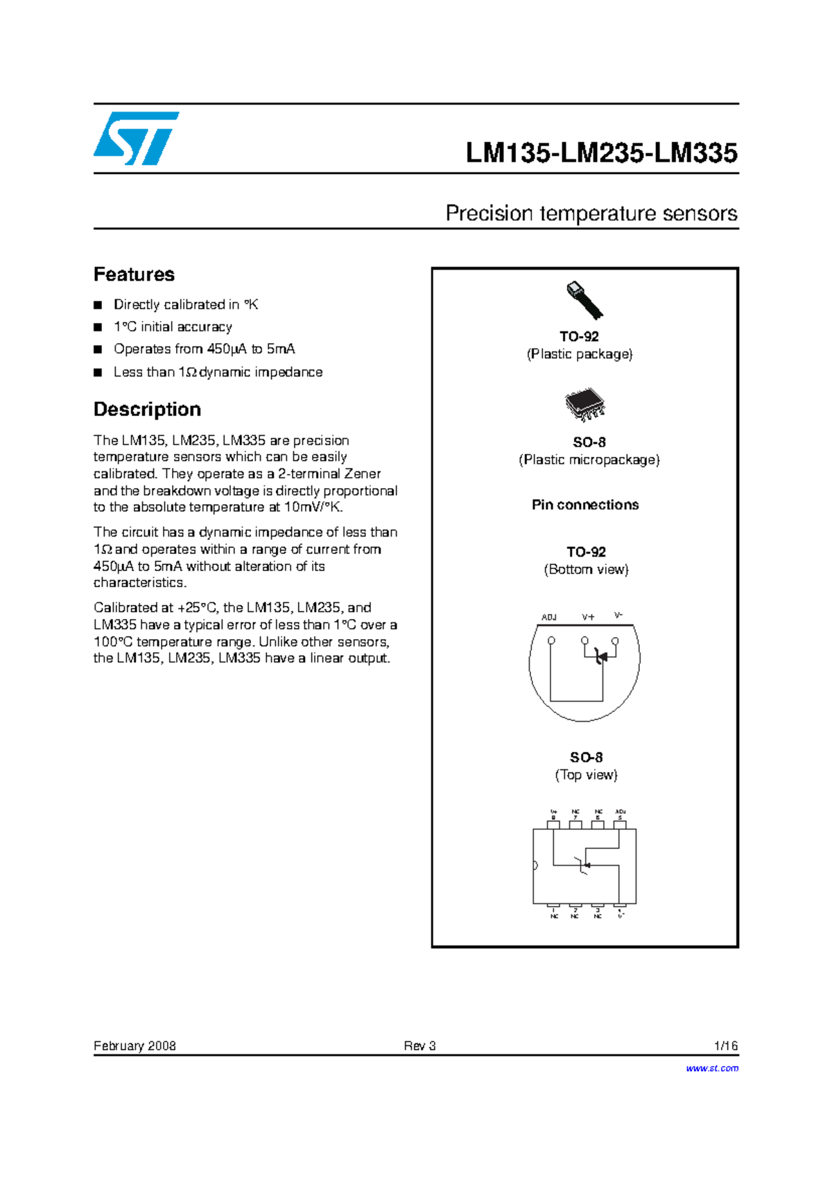 Lm135 - esate protect - February 2008 Rev 3 1/ 16 LM135-LM235-LM ...