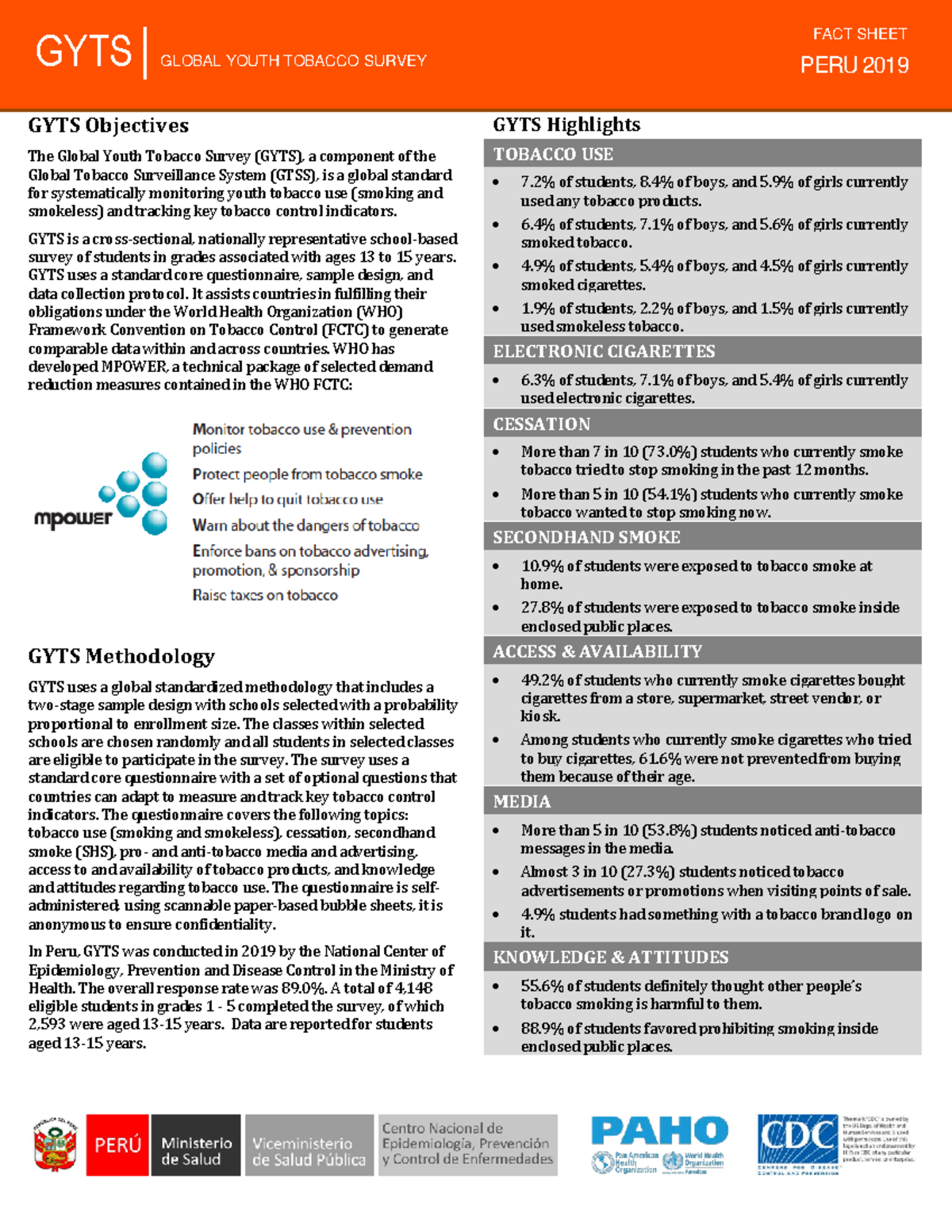 Peru gyts 2019 factsheet (ages 13 15) final (003) 508 - GYTS│GLOBAL ...