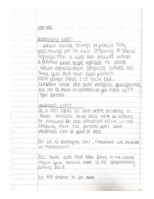 First bio lab - lab notes for doctor bushman's bio 181 class. - Lab 1 ...