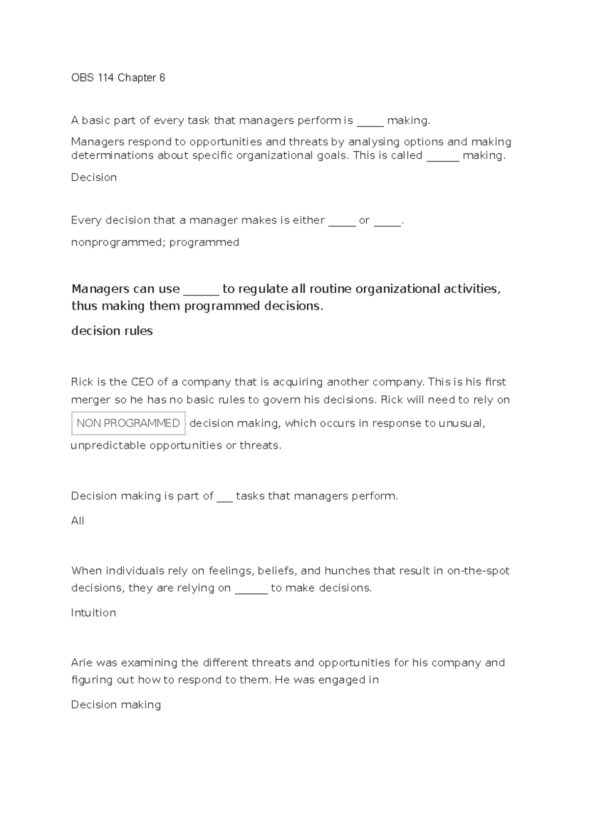 OBS 114 Chapter 6 - OBS 114 Chapter 6 A basic part of every task that ...