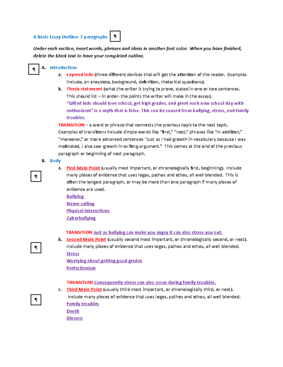 A Basic Essay Outline - https://www.studocu.com/en-us/s/sell/9987 - A ...