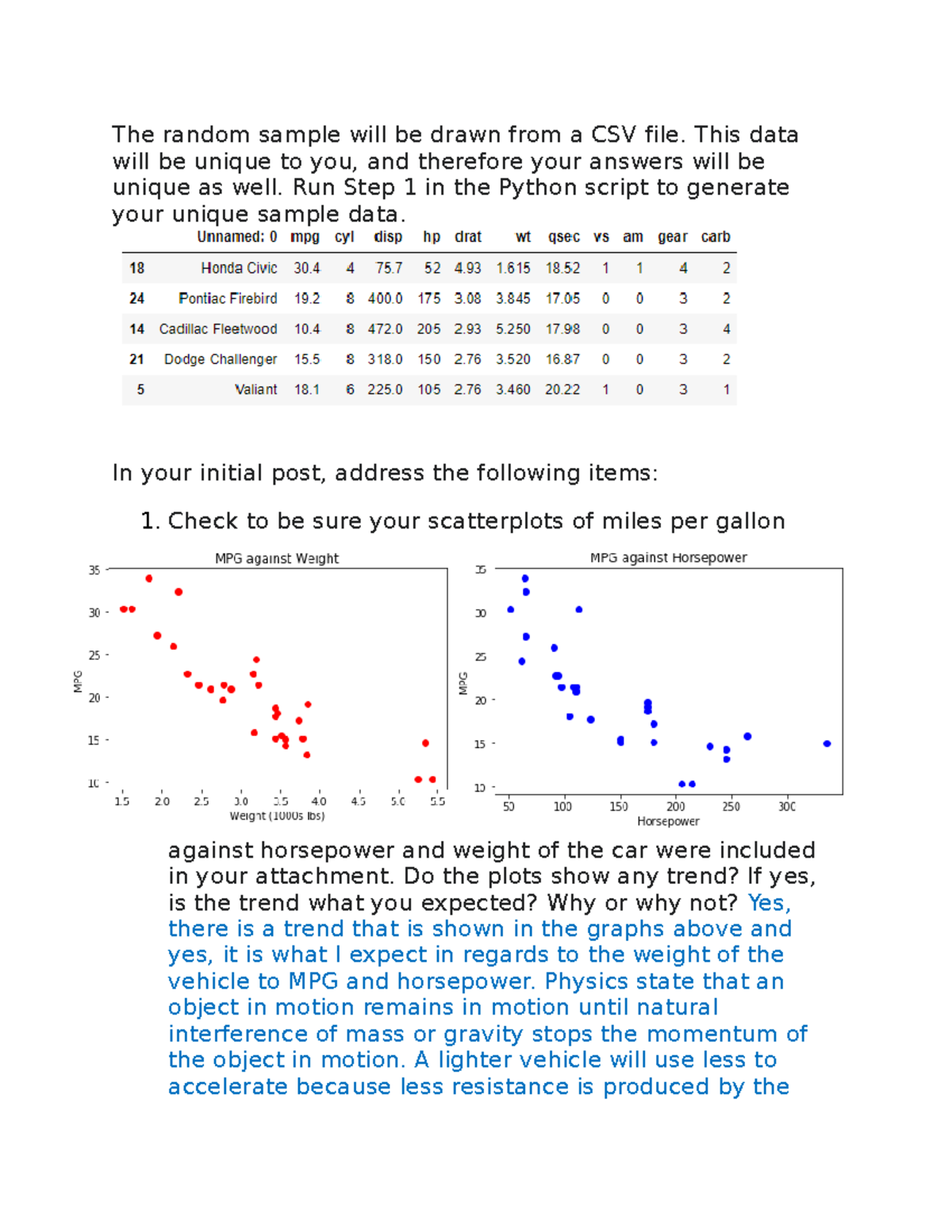 6 jupyter diss - The random sample will be drawn from a CSV file. This ...