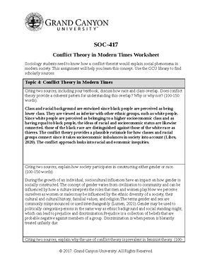 SOC-417 - Sociological Theory - SOC- Symbolic Interactionism Worksheet ...