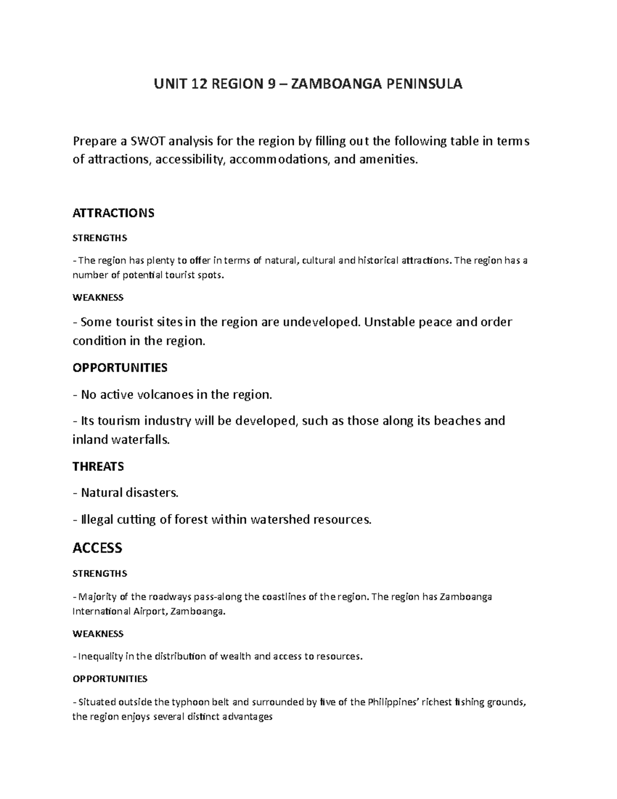 UNIT 12 Region 9 – Zamboanga Peninsula - UNIT 12 REGION 9 – ZAMBOANGA ...