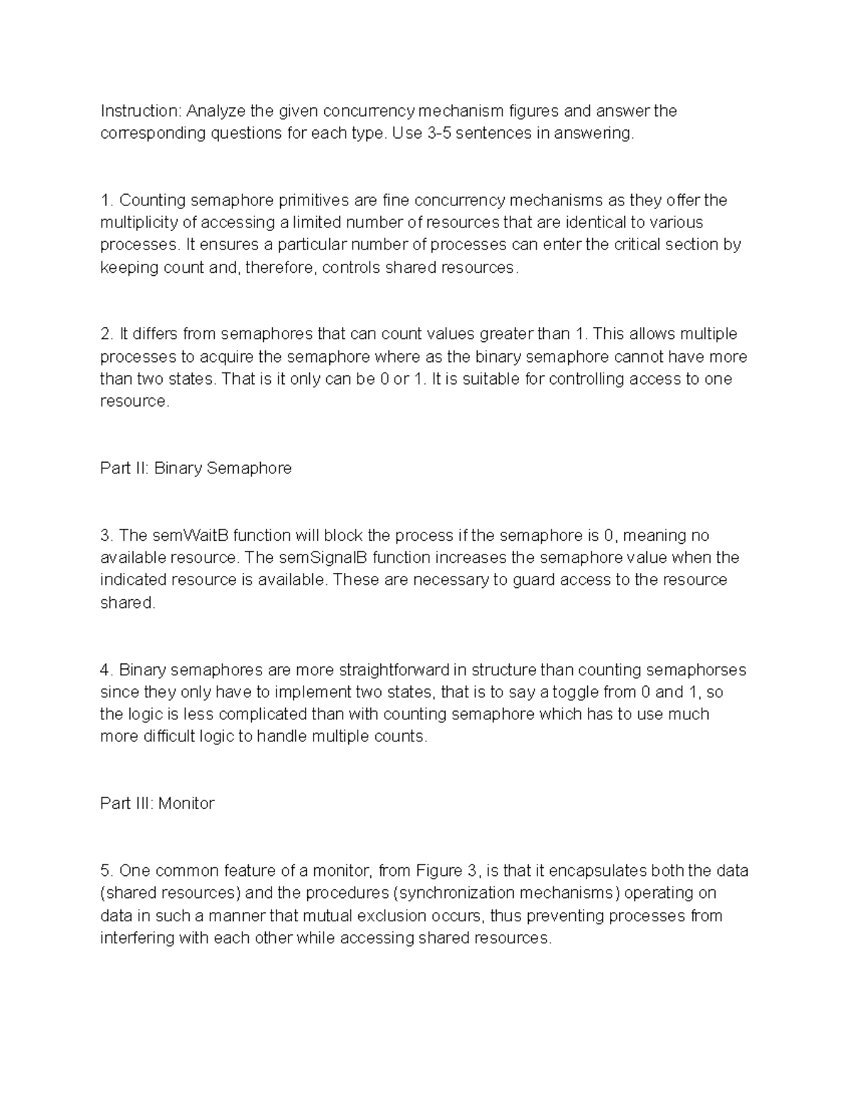 Quiz1 Platform - asdasdasdas - Instruction: Analyze the given concurrency mechanism figures and ...