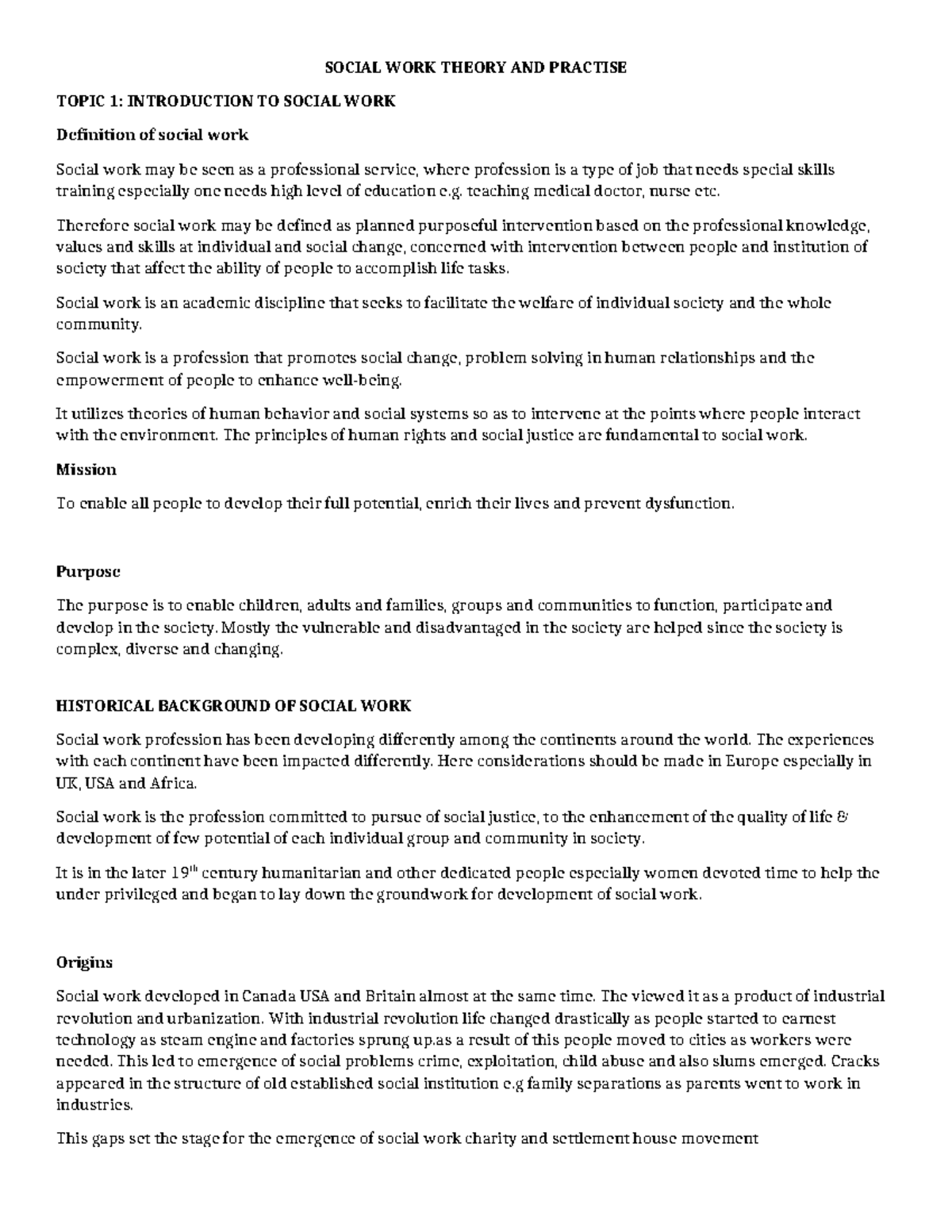 .social work theory mod 1 1615790865000 - SOCIAL WORK THEORY AND ...