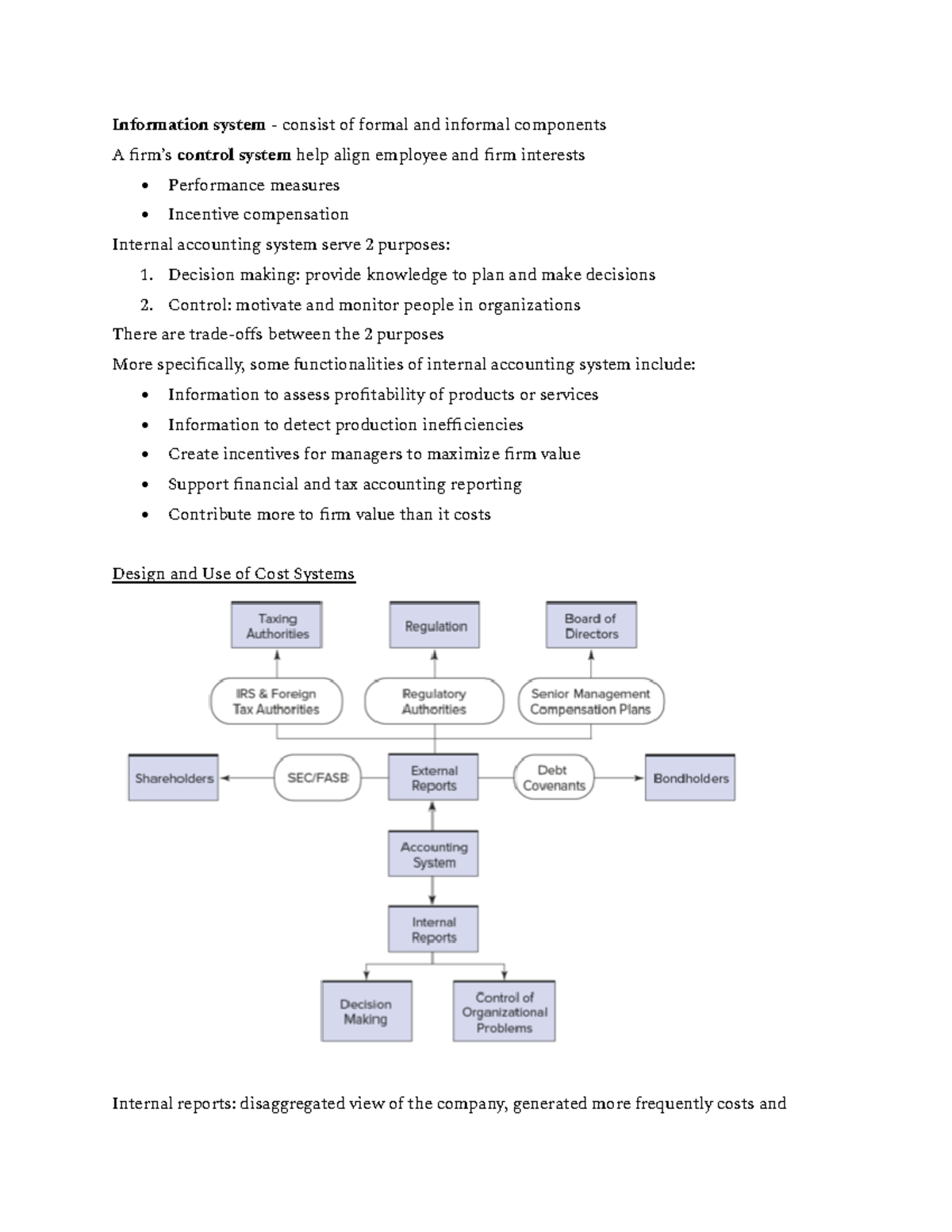 Ch. 1 Introduction to Managerial Accounting - Information system ...