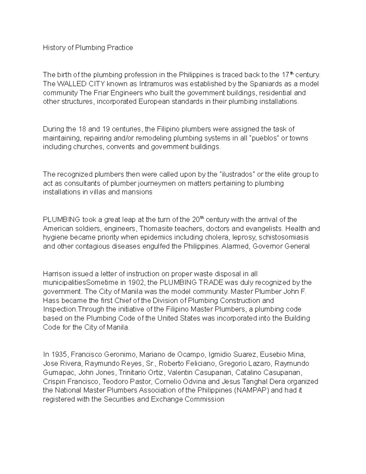 Plumbing - notes - History of Plumbing Practice The birth of the ...