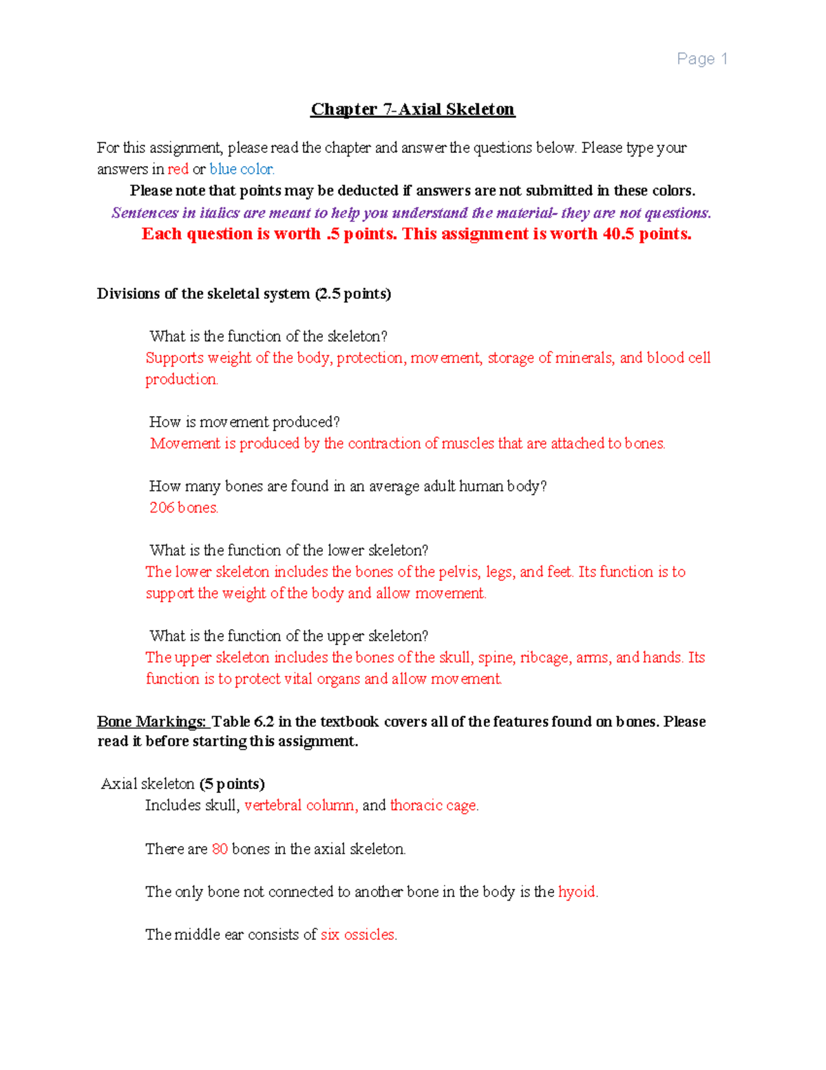 BIO 201 Chapter 7 Axial Skeleton Assignment OPS - Chapter 7-Axial Skeleton For this assignment ...