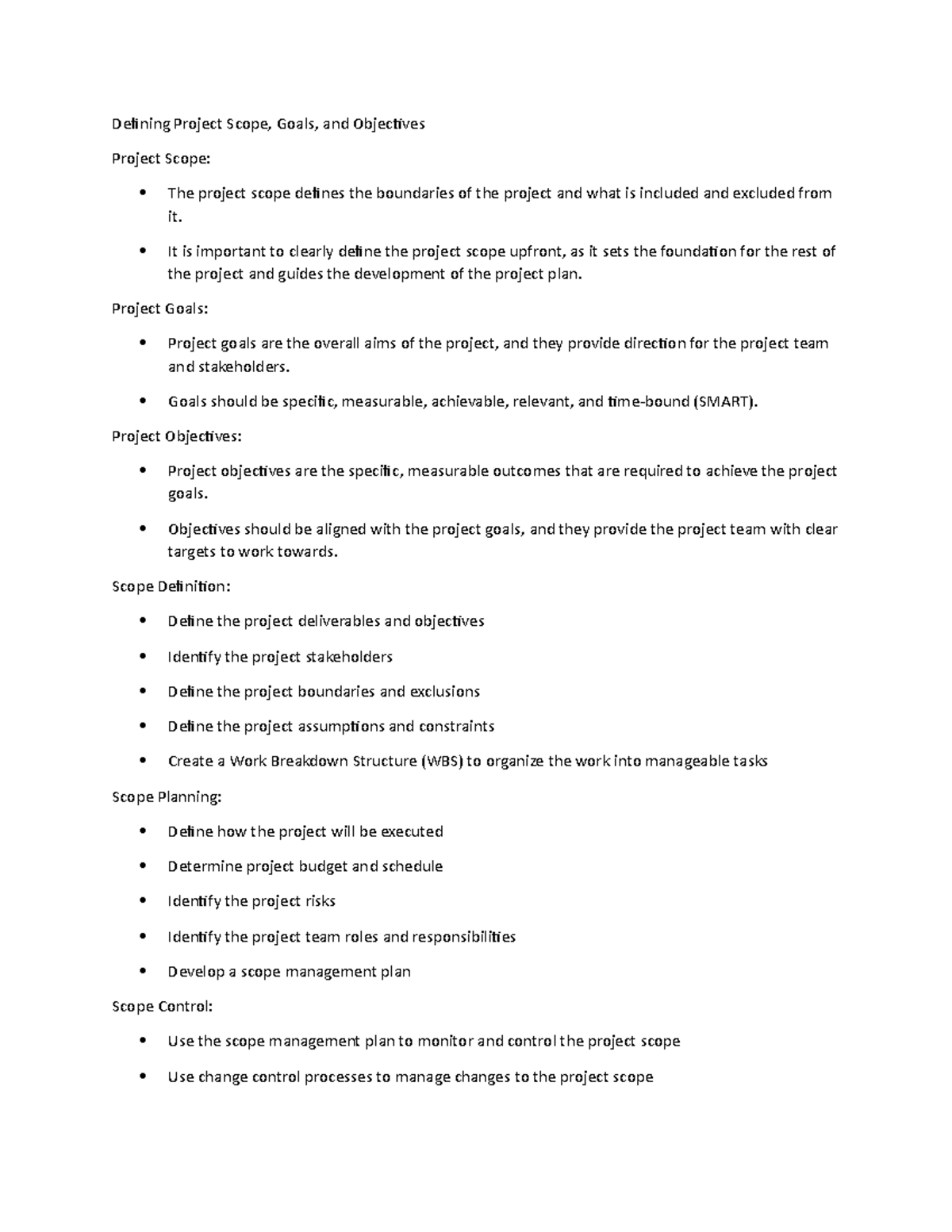 Defining Project Scope - It is important to clearly define the project ...