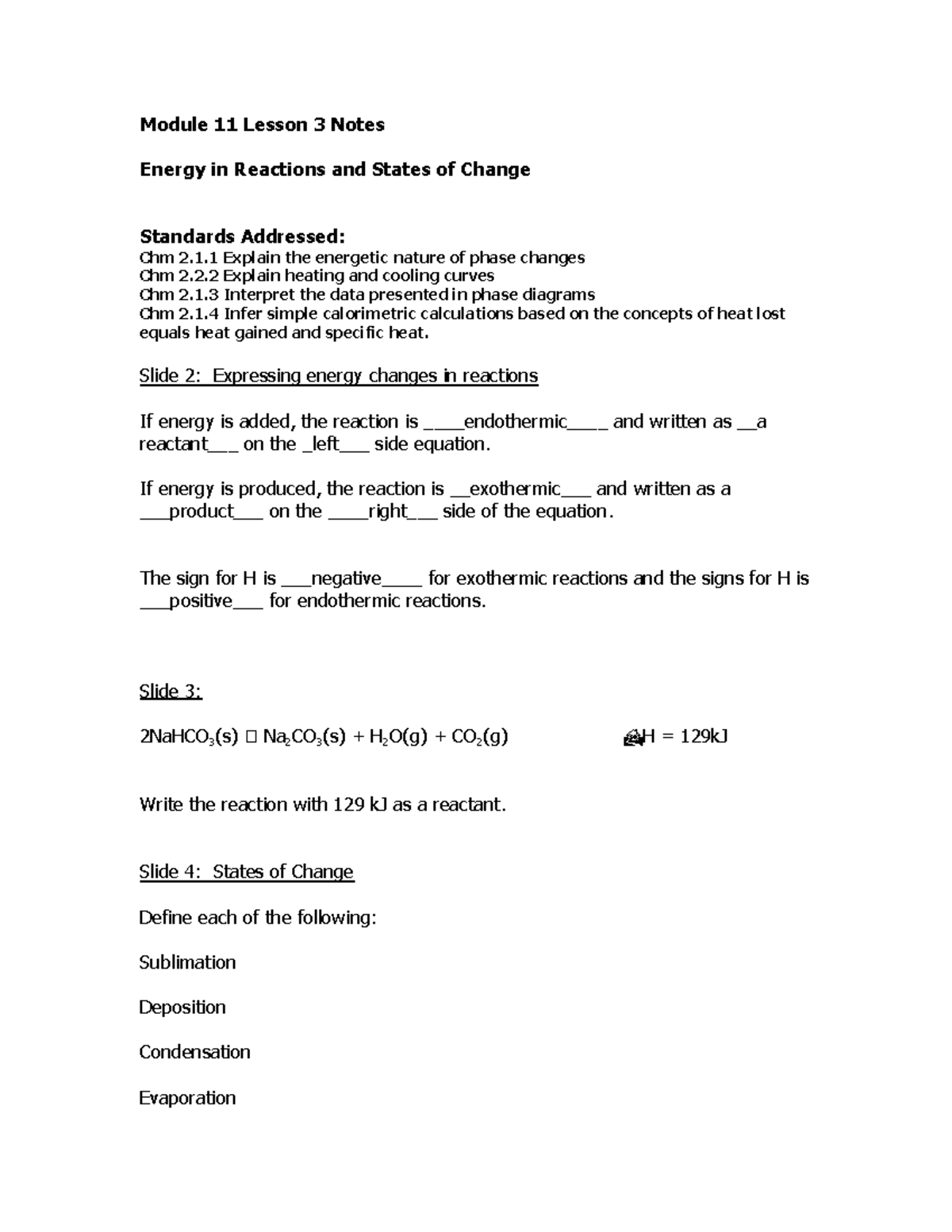 Module Eleven Lesson Three Guided Notes - Module 11 Lesson 3 Notes ...