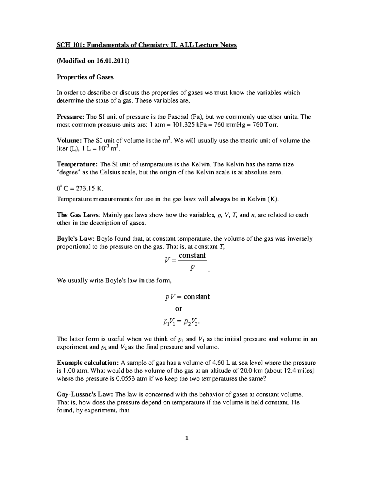 SCH 101 Basic inorganic chemistry 1 - SCH 101: Fundamentals of ...
