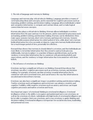 Thinking 1-2 - Units 1 and 2 - The cognitive processes involved in ...