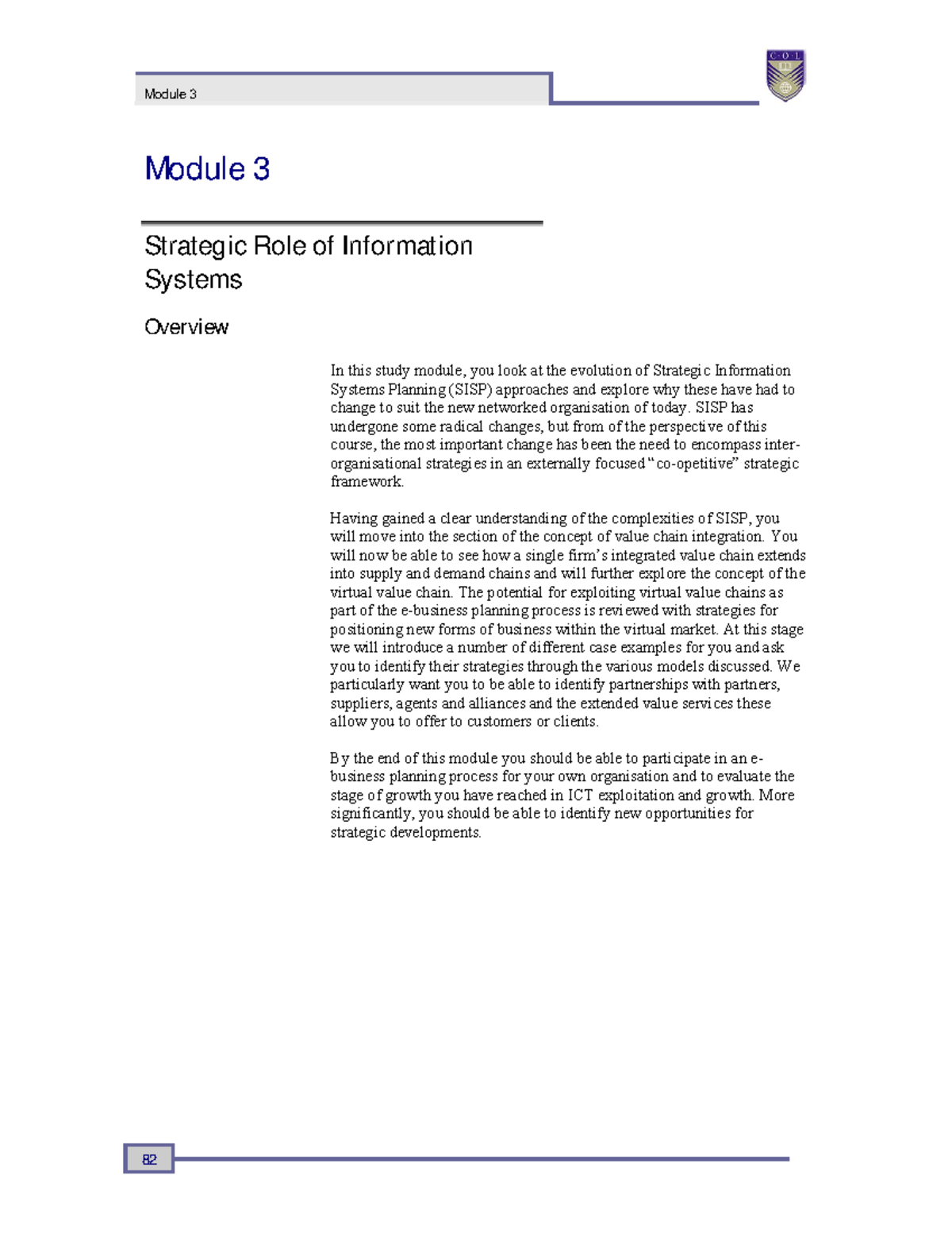 Module-3 - Module 3 Module 3 Strategic Role of Information Systems ...