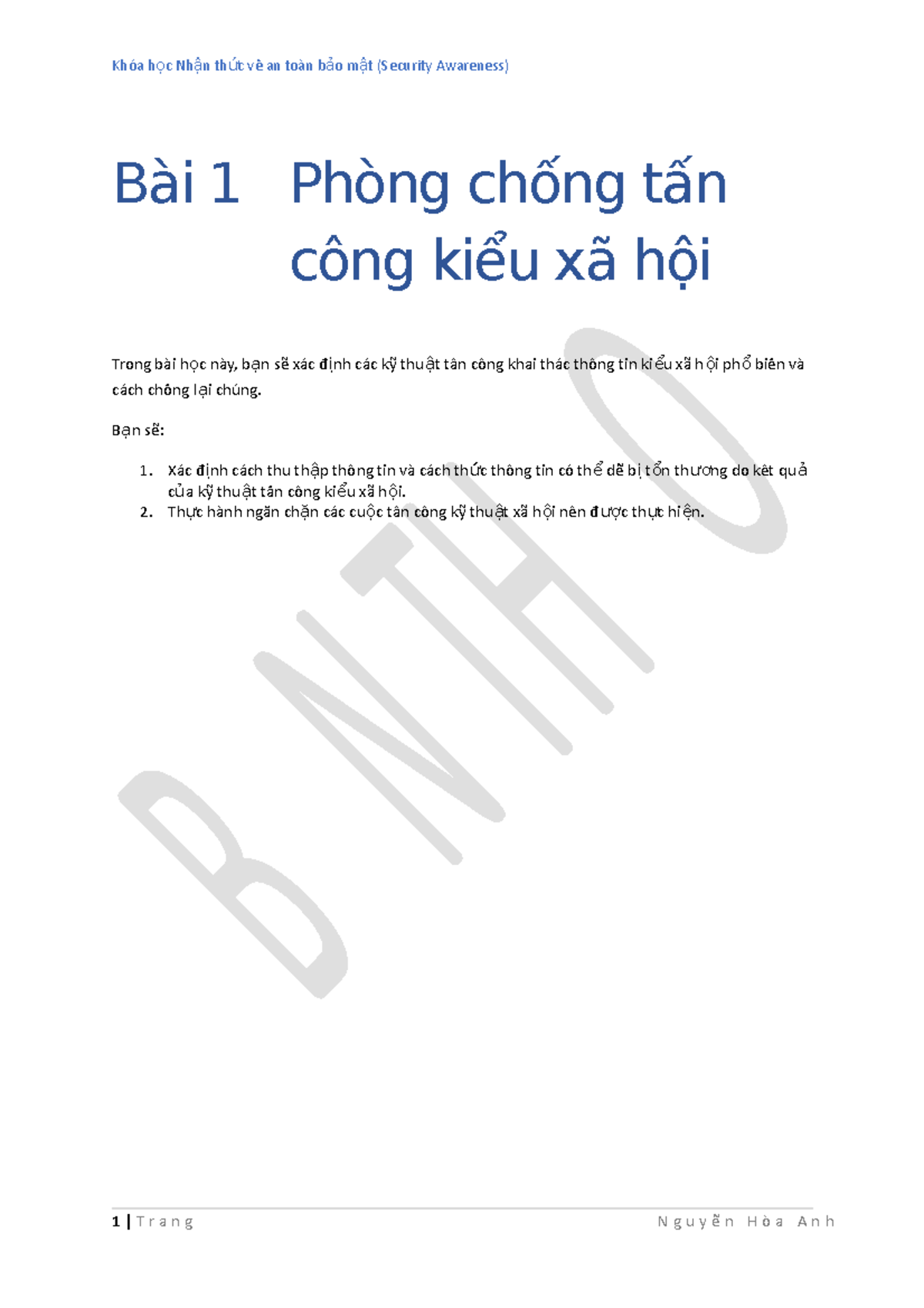 Bai 6 - Phong chong tan cong kieu xa hoi V0 - Khóa h ọc Nh ận th ức vềề an toàn b ảo m ật ...