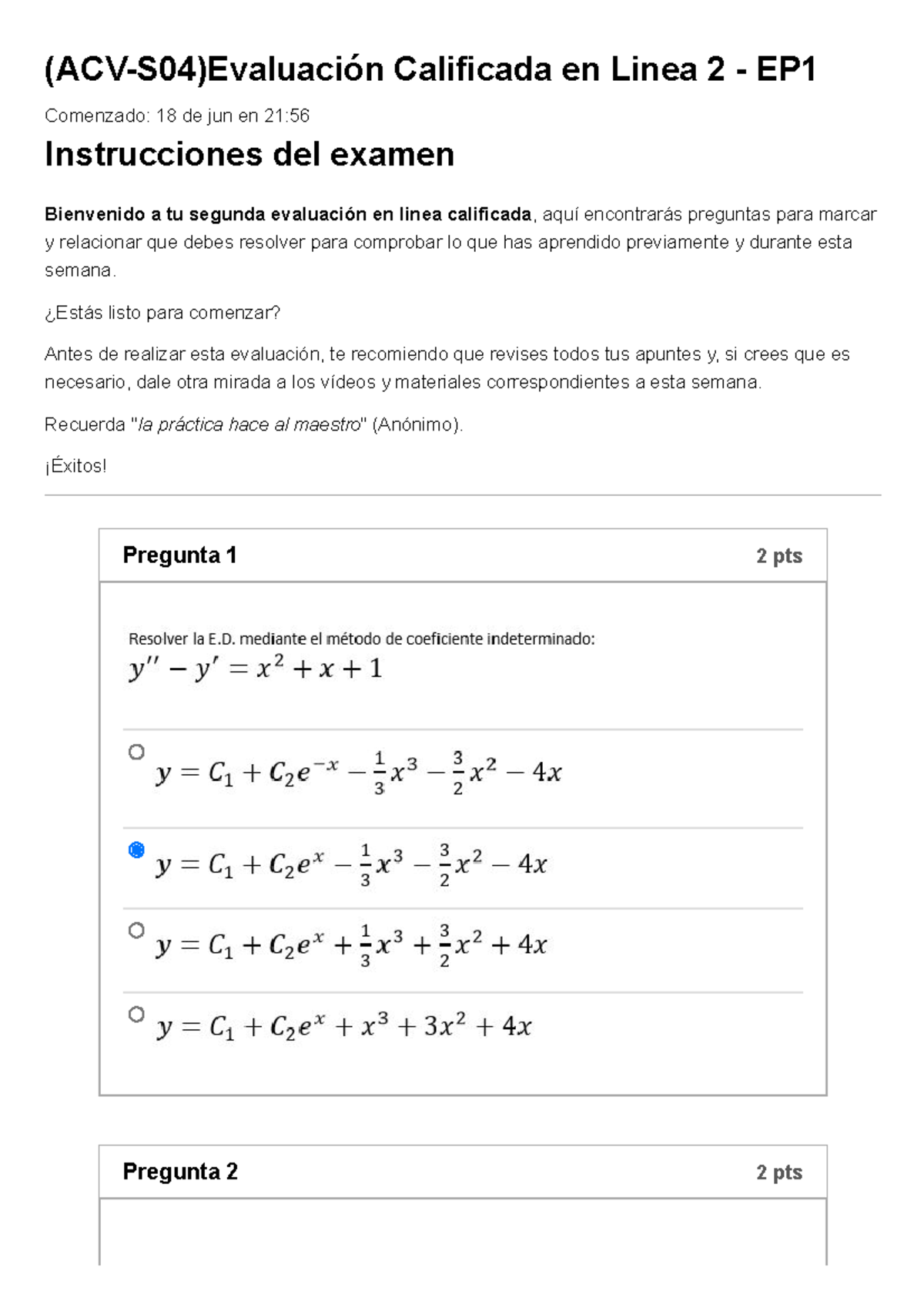 Examen (ACV-S04)Evaluación Calificada en Linea 2 - EP1 - (ACV-S04)Evaluación Calificada en Linea ...