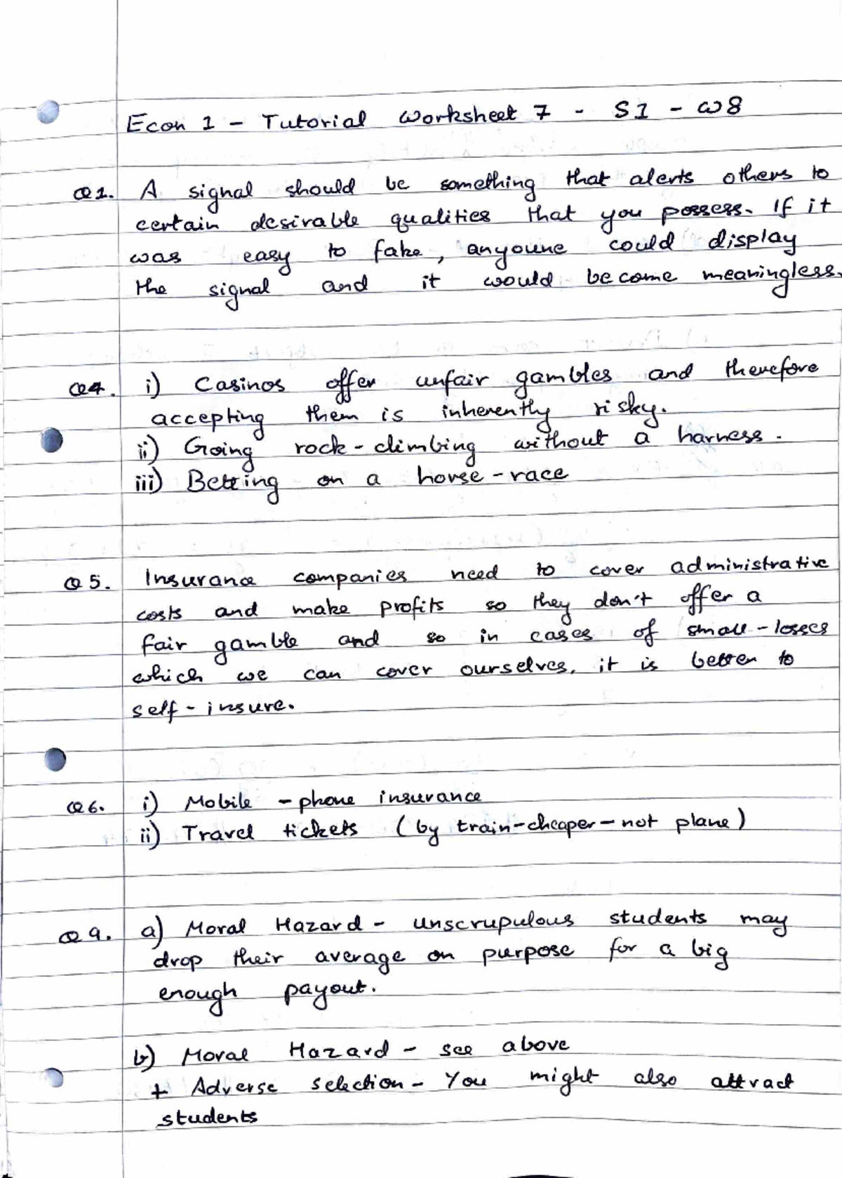 Econ 1 — S1 — W8 — Tutorial Worksheet - E ~ 1 - r U-t-o~t a 6.'or ...