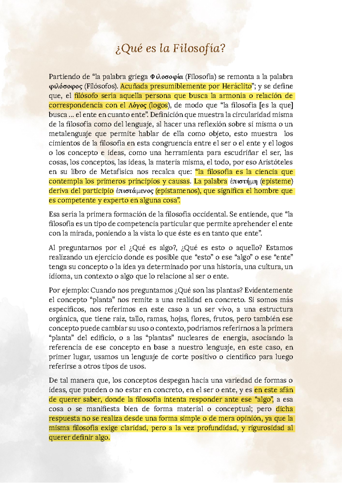 U1 T1 Qué es la Filosofía - ¿Qué es la Filosofía? Partiendo de “la ...