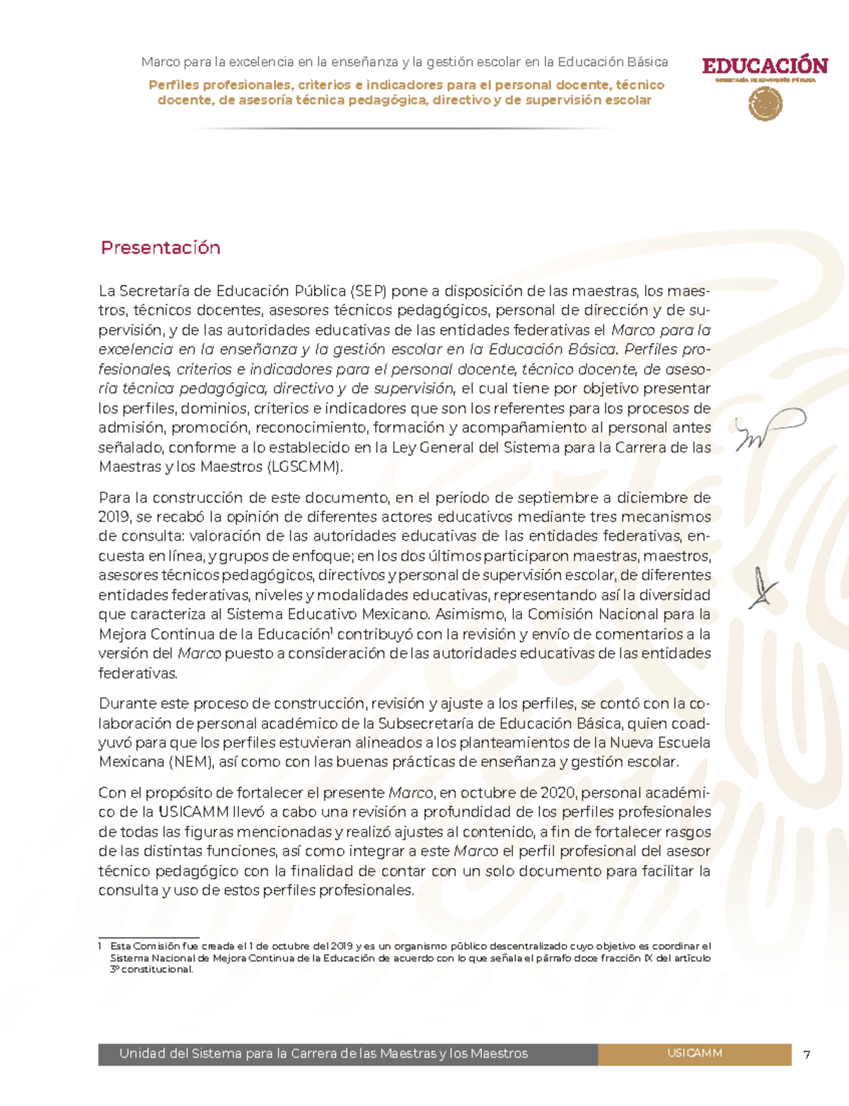 Marco para la excelencia - Perfiles pro- fesionales, criterios e ...