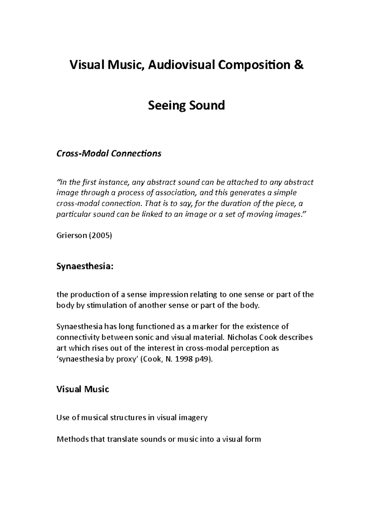 Sound for Moving Image Term 2 Week 6 Lecture - Seeing Sound - Full ...