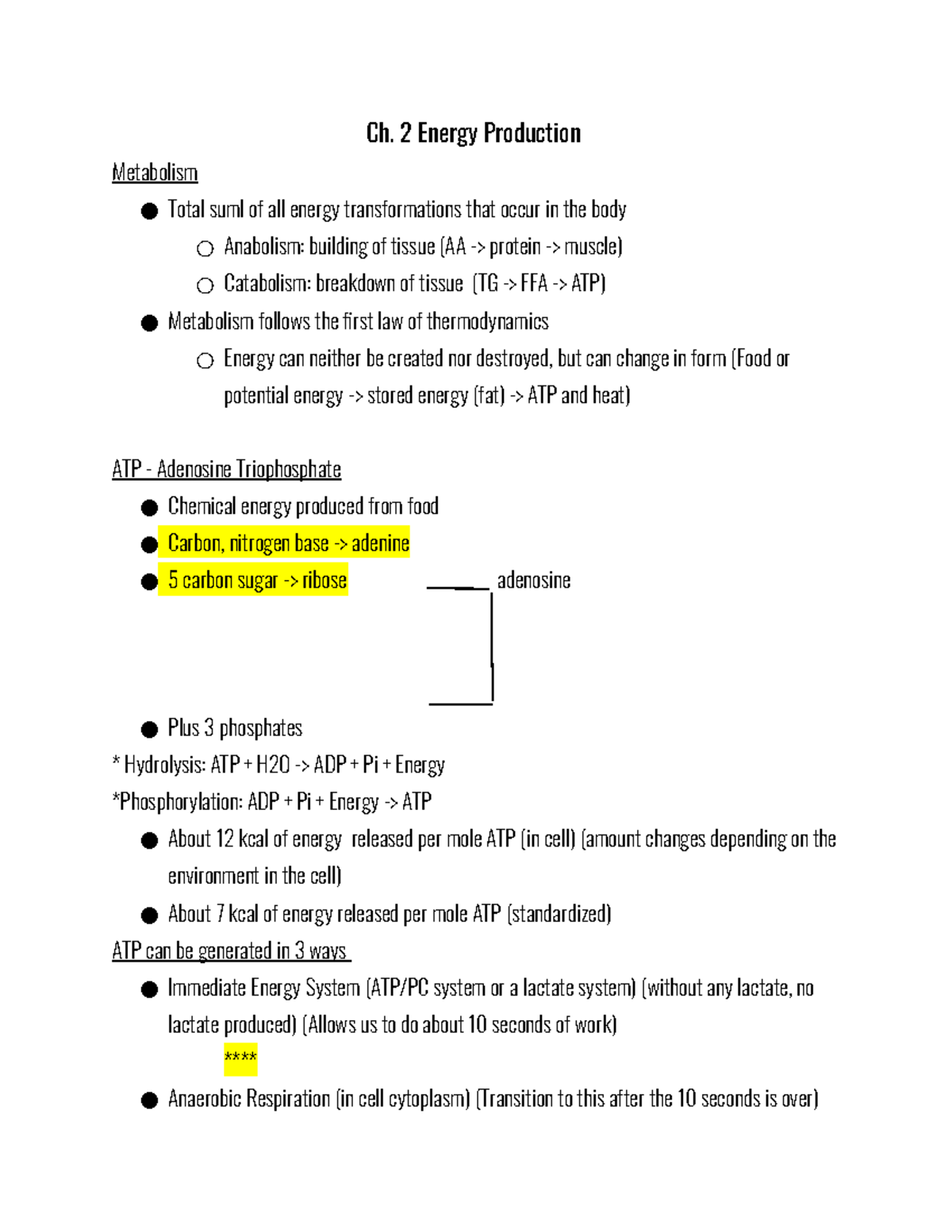 Ex. Phys - Ch. 2 - Material from the professor's lecture and lecture ...