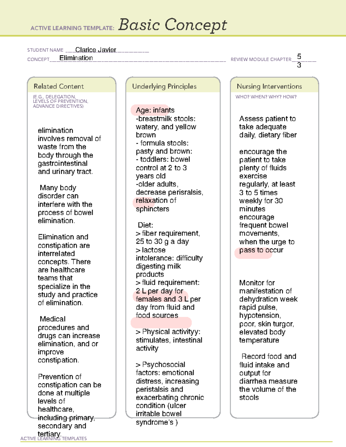 Nursing Templates - Careplan - ACTIVE LEARNING TEMPLATES Basic Concept ...