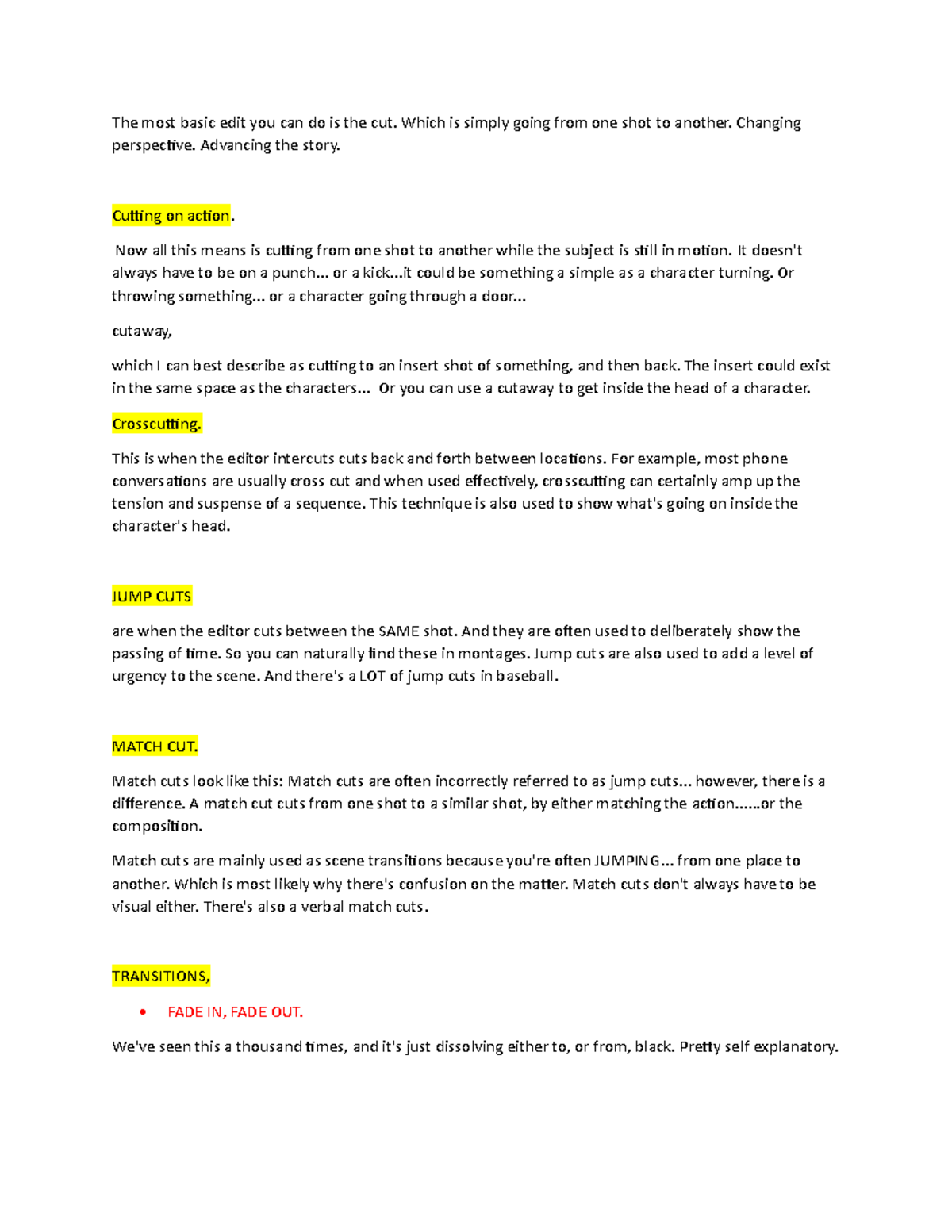 Cuts & Transitions 101 - MOVIE MAKING TIPS - The most basic edit you ...