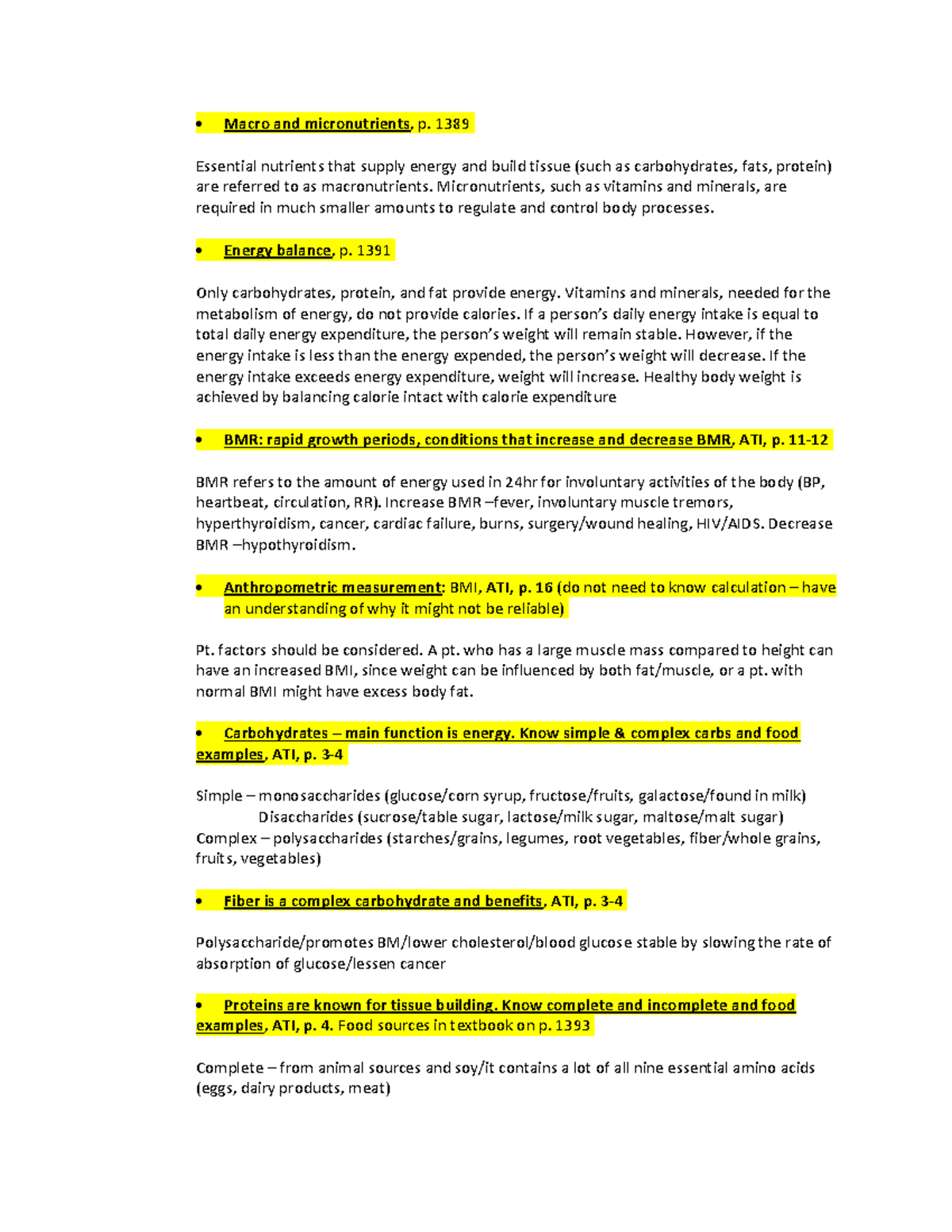 Chapter 37 Care M 1 Tutoring Notes - Macro and micronutrients, p. 1389 ...