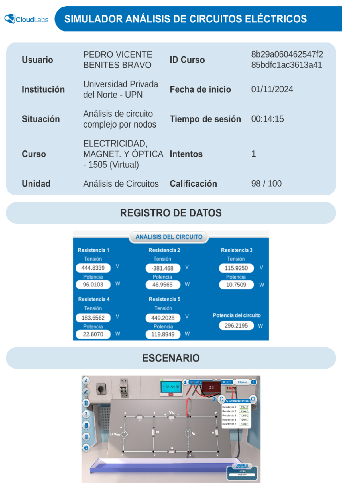 Lab 08 - es el informe del cloudlab - CloudLabs SIMULADOR ANÁLISIS DE ...