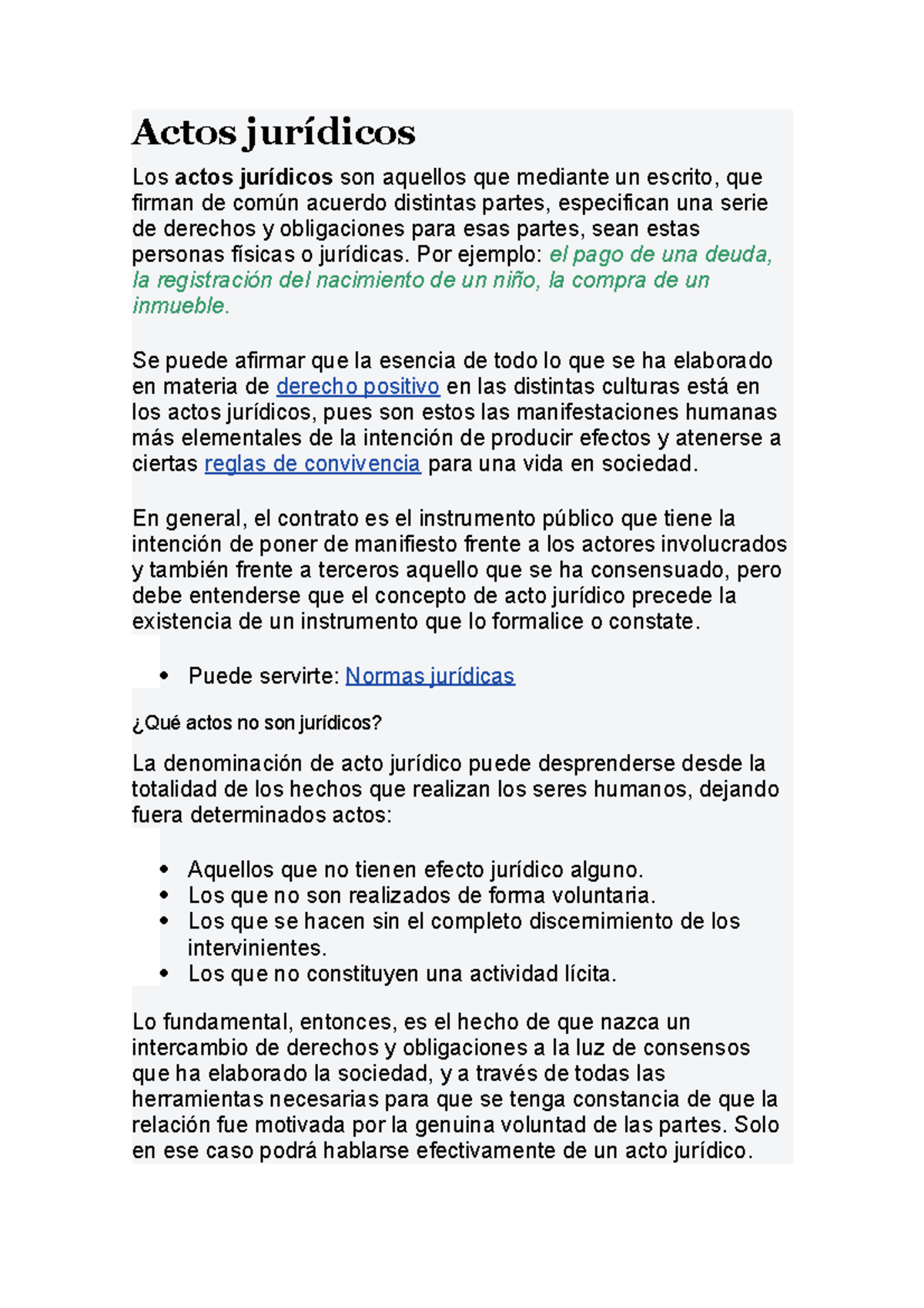 Actos jurídicos - Actos jurídicos Los actos jurídicos son aquellos que ...