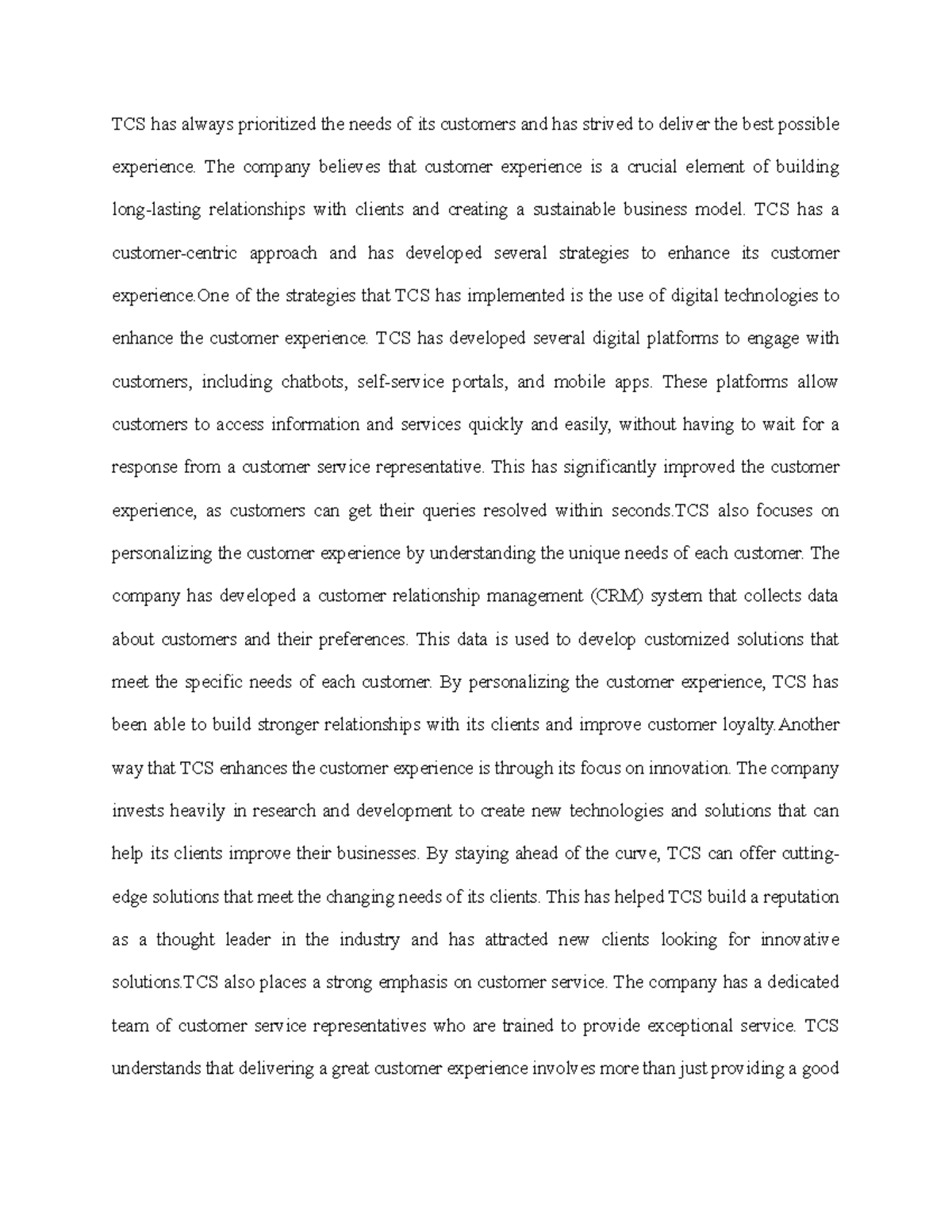 TCS FILE 29 - Business model of TCS and subsidaries - TCS has always ...