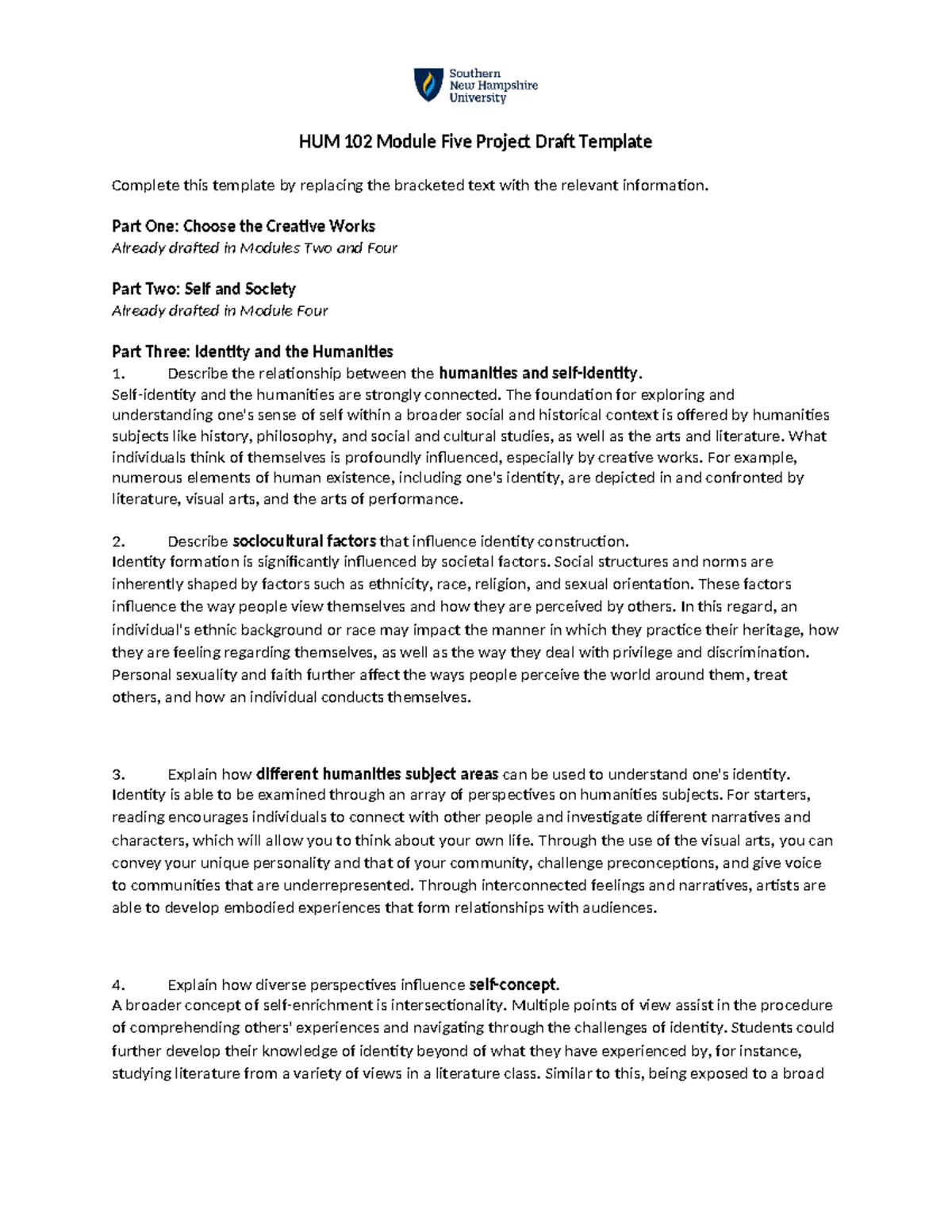 HUM 102 Module Five Project Draft Assignment - HUM 102 Module Five ...