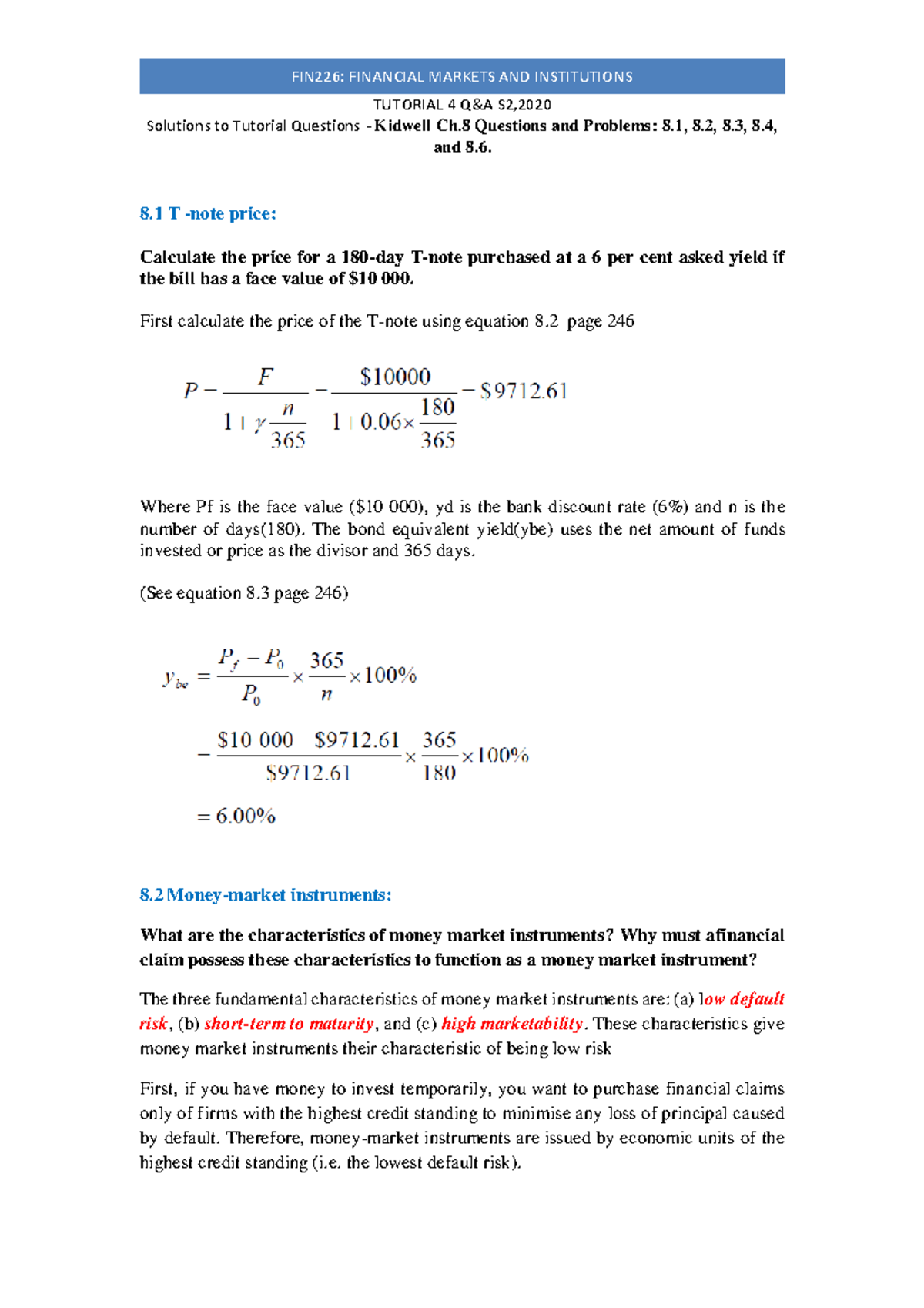 Tutorial Solution 4 - Warning: TT: undefined function: 32 TUTORIAL 4 Q&A S2, Solutions to - Studocu