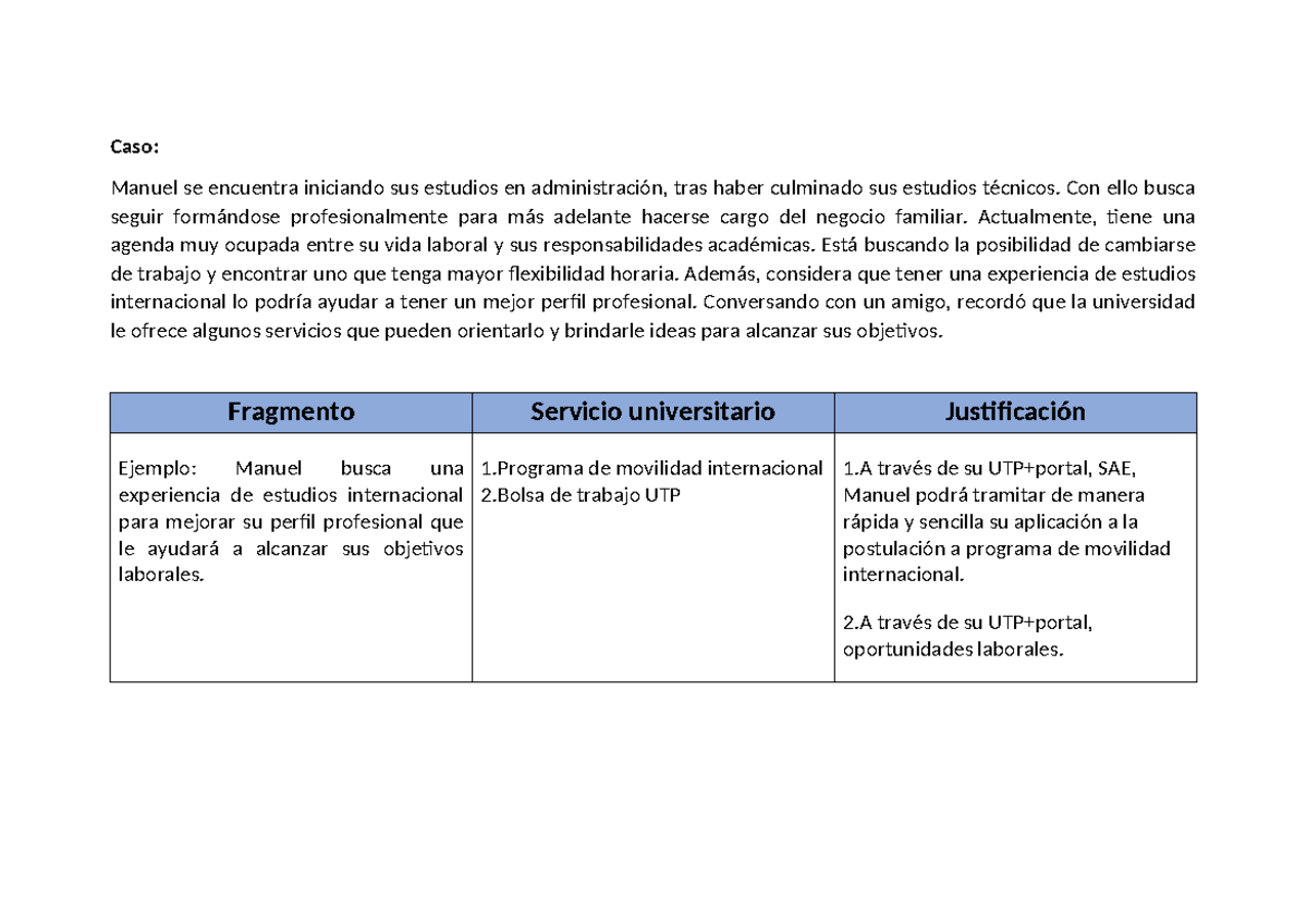 Trámites de la universidad - Caso: Manuel se encuentra iniciando sus ...