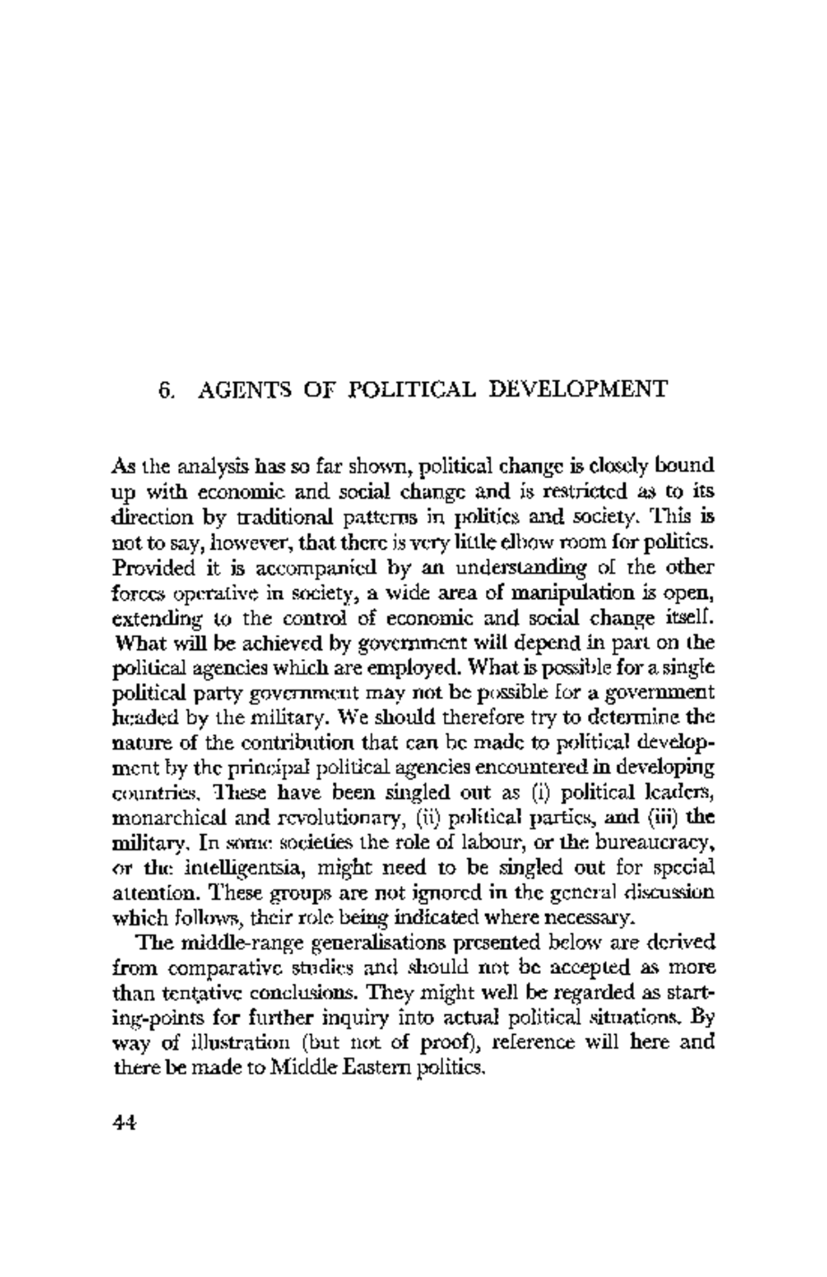 PLB352 Agents of Pol Developement - 6. AGENTS OF POLITICAL DEVELOPMENT ...