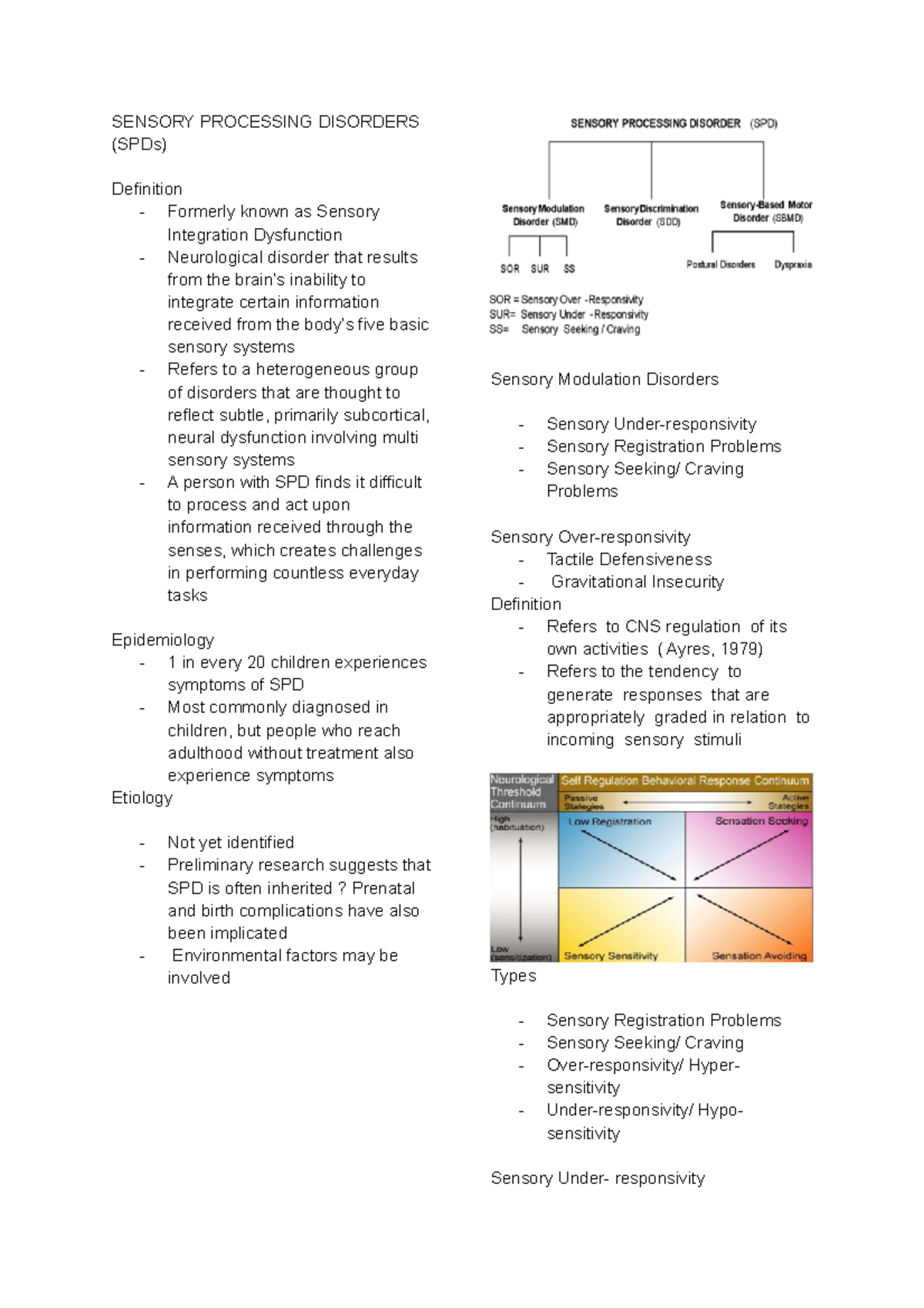 Sensory Processing Disorders in Pediatrics - SENSORY PROCESSING ...
