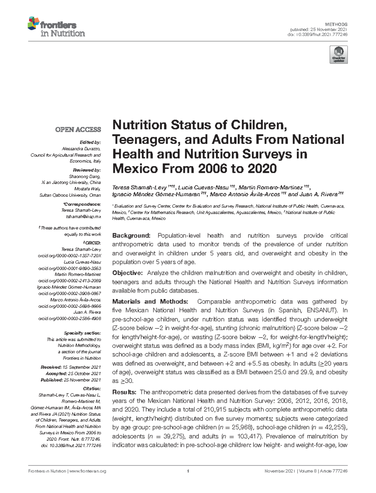 Fnut-08-777246 - Eticaa - METHODS published: 25 November 2021 doi: 10. ...