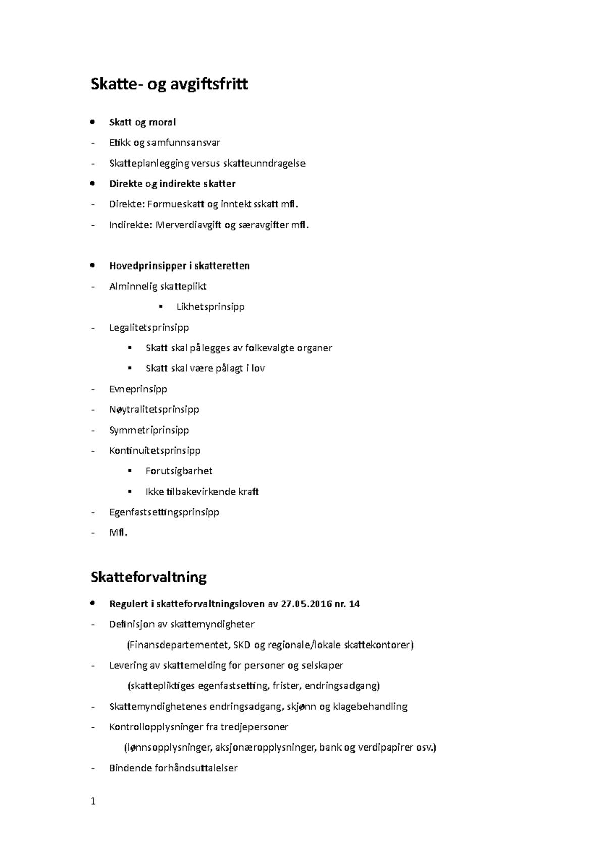 Skatte- og avgiftsrett - Skatte- og avgiftsfritt Skatt og moral Etikk ...